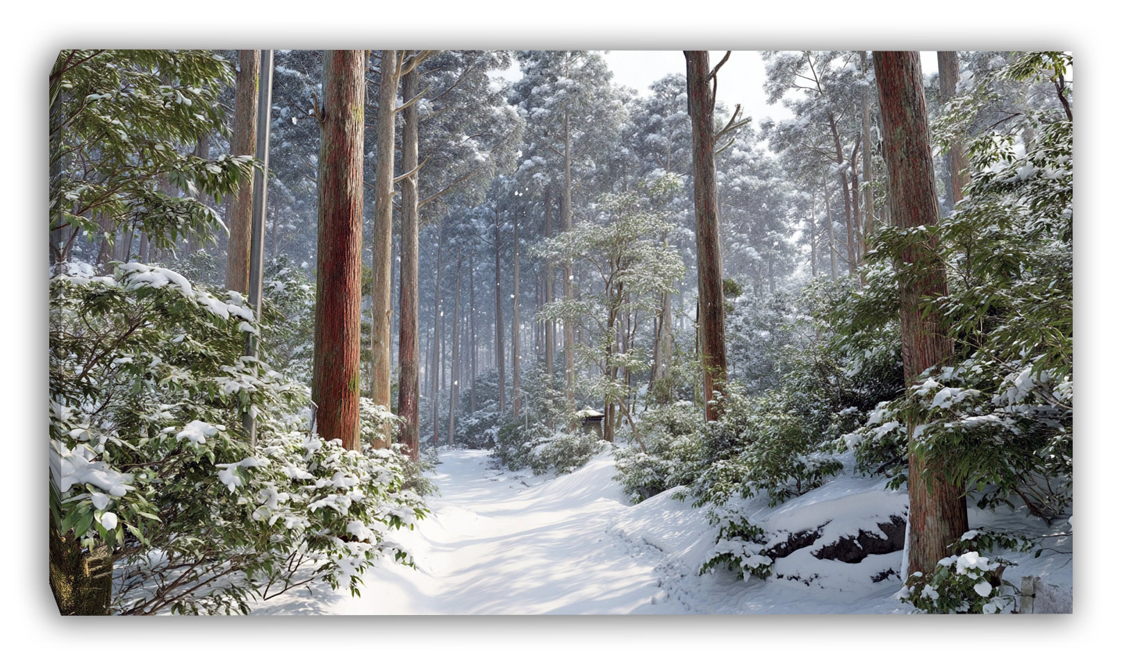 Ophelia & Co. Snowfall in Evergreen Valley Wrapped Canvas Wall Art ...