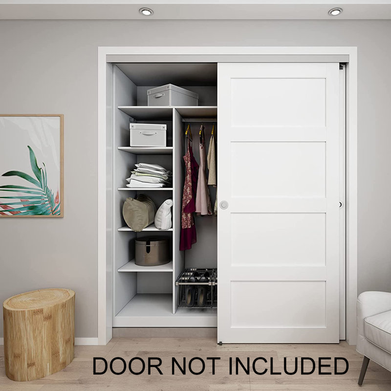 JUBEST Bypass Sliding Door Hardware, Bypass Wardrobe Closet Door ...