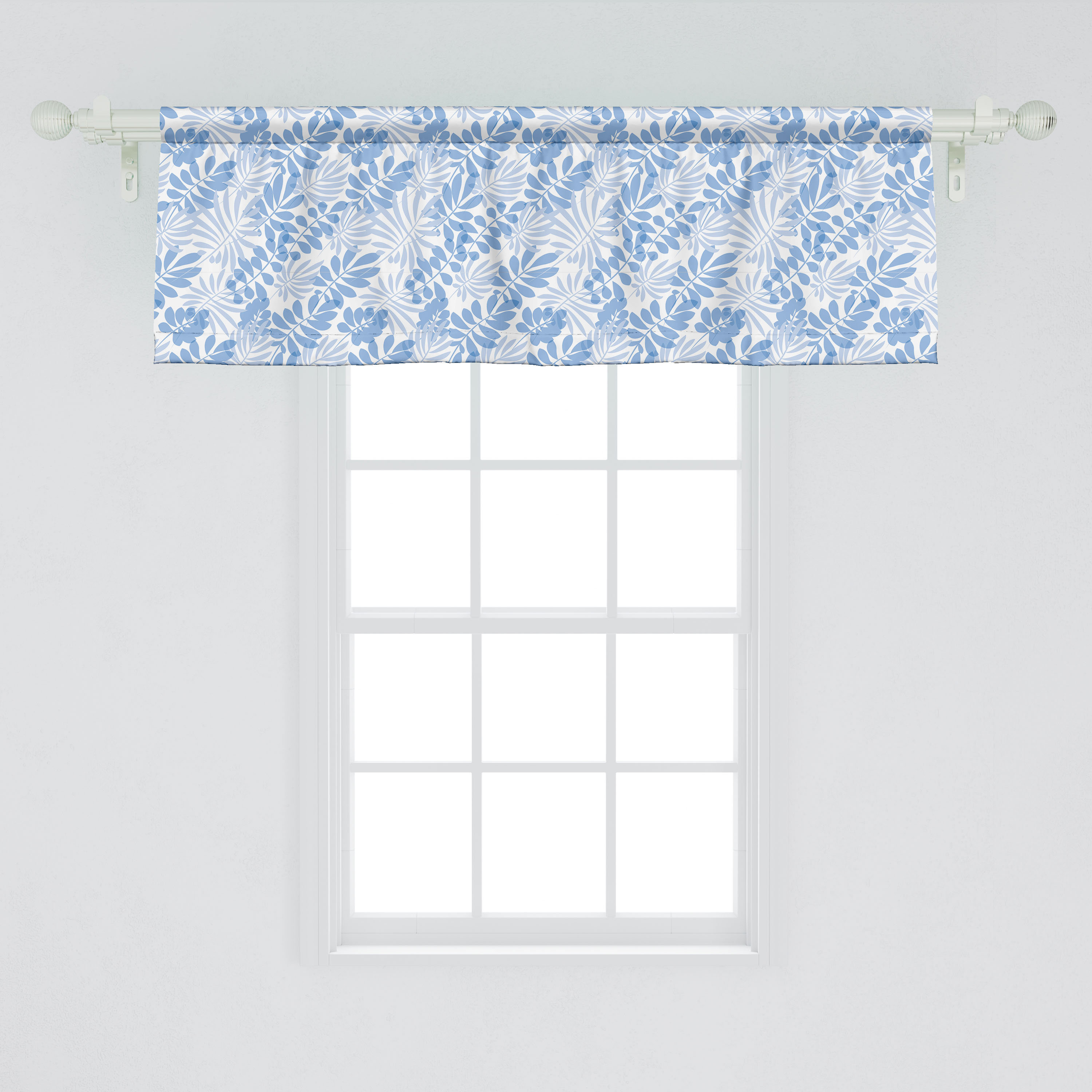 Ambesonne Blue and White Valance Pack of 2 Hawaii Leaves | Wayfair