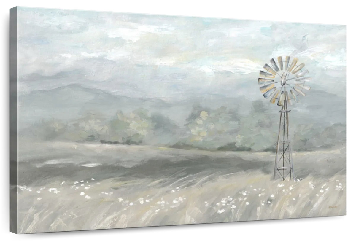 Elephant Stock Country Meadow Windmill Landscape Neutral | Wayfair