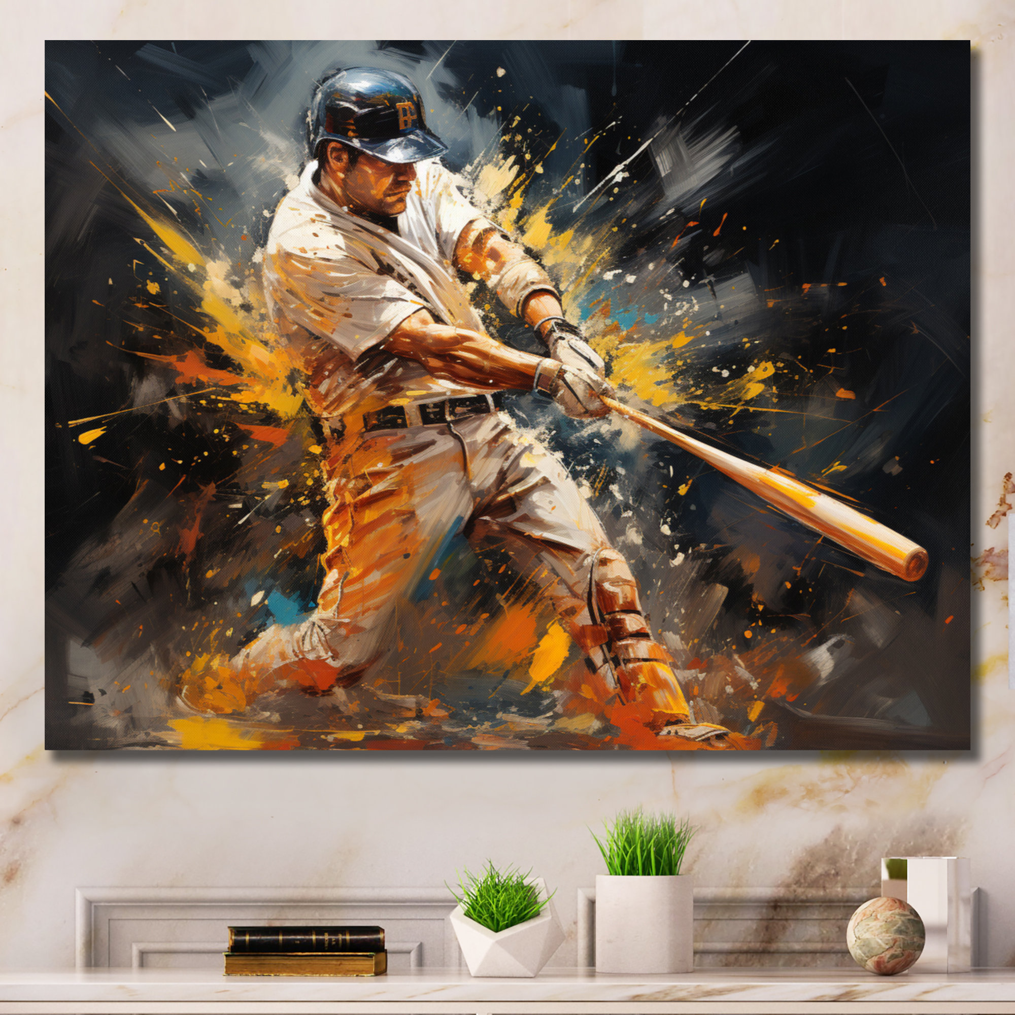 Red Barrel Studio® Baseball Abstract Home Run - Sports Wall Decor | Wayfair