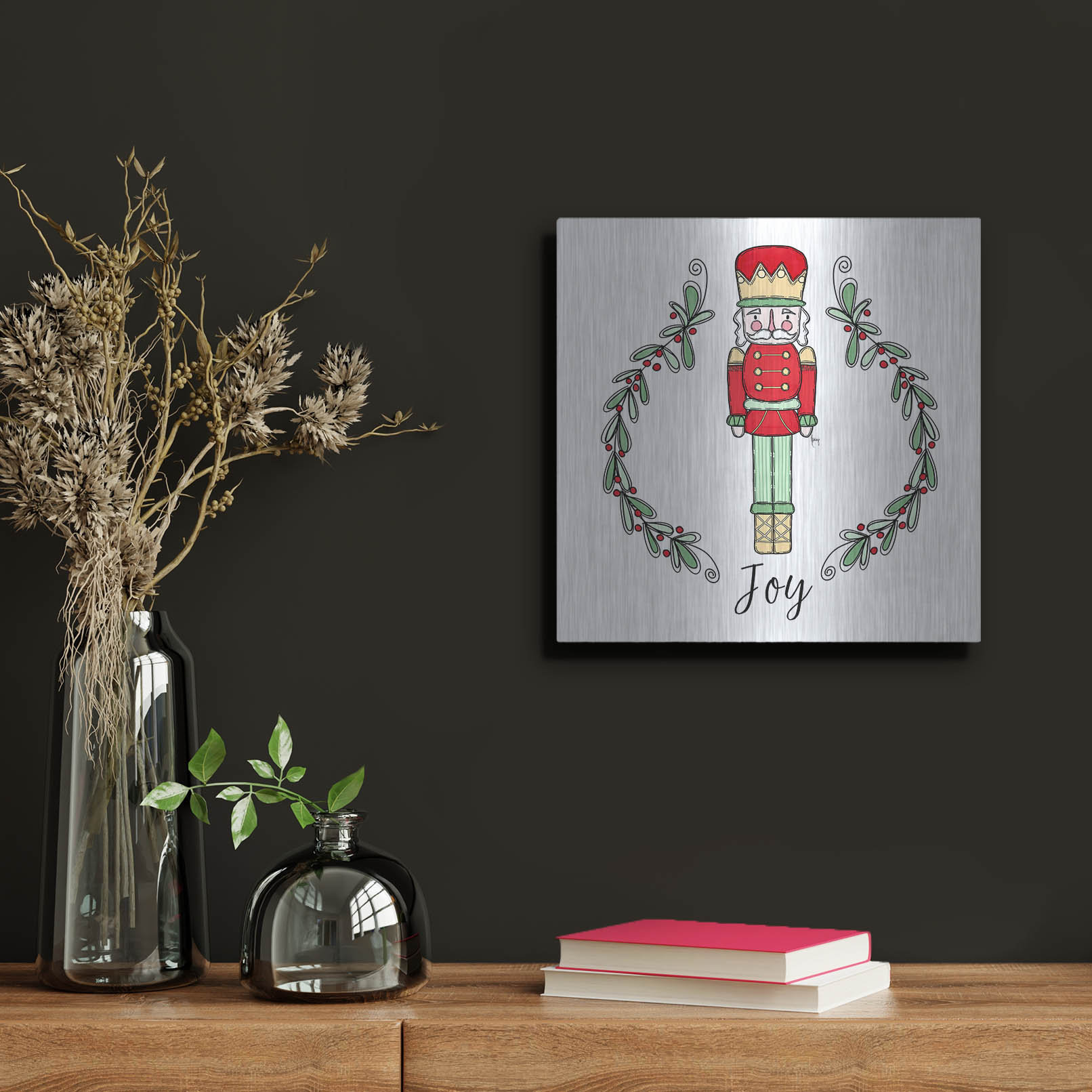 Red Barrel Studio® 'Joy Nutcracker' by Ashley Bradley Metal Wall Art | Wayfair