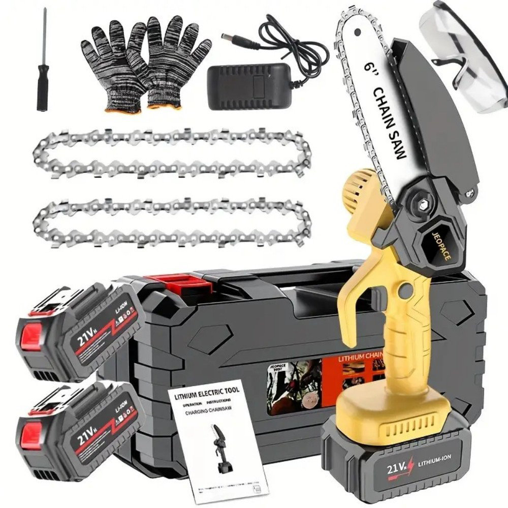 AirPartyPros Mini Chainsaw Cordless 6-INCH, Portable Electric Power ...