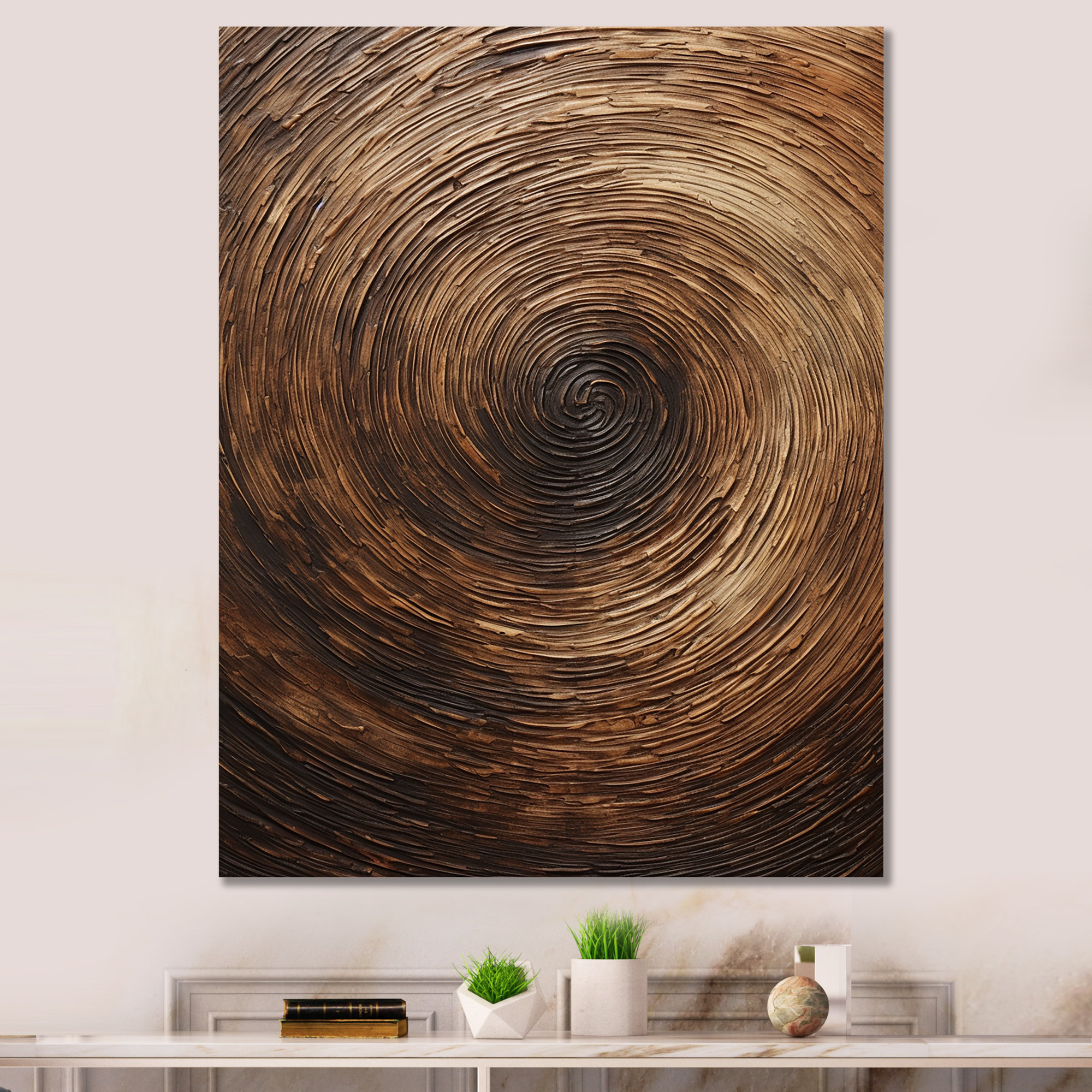 Wrought Studio™ Brown Calm Current Spiral I - Abstract Spirals Canvas ...