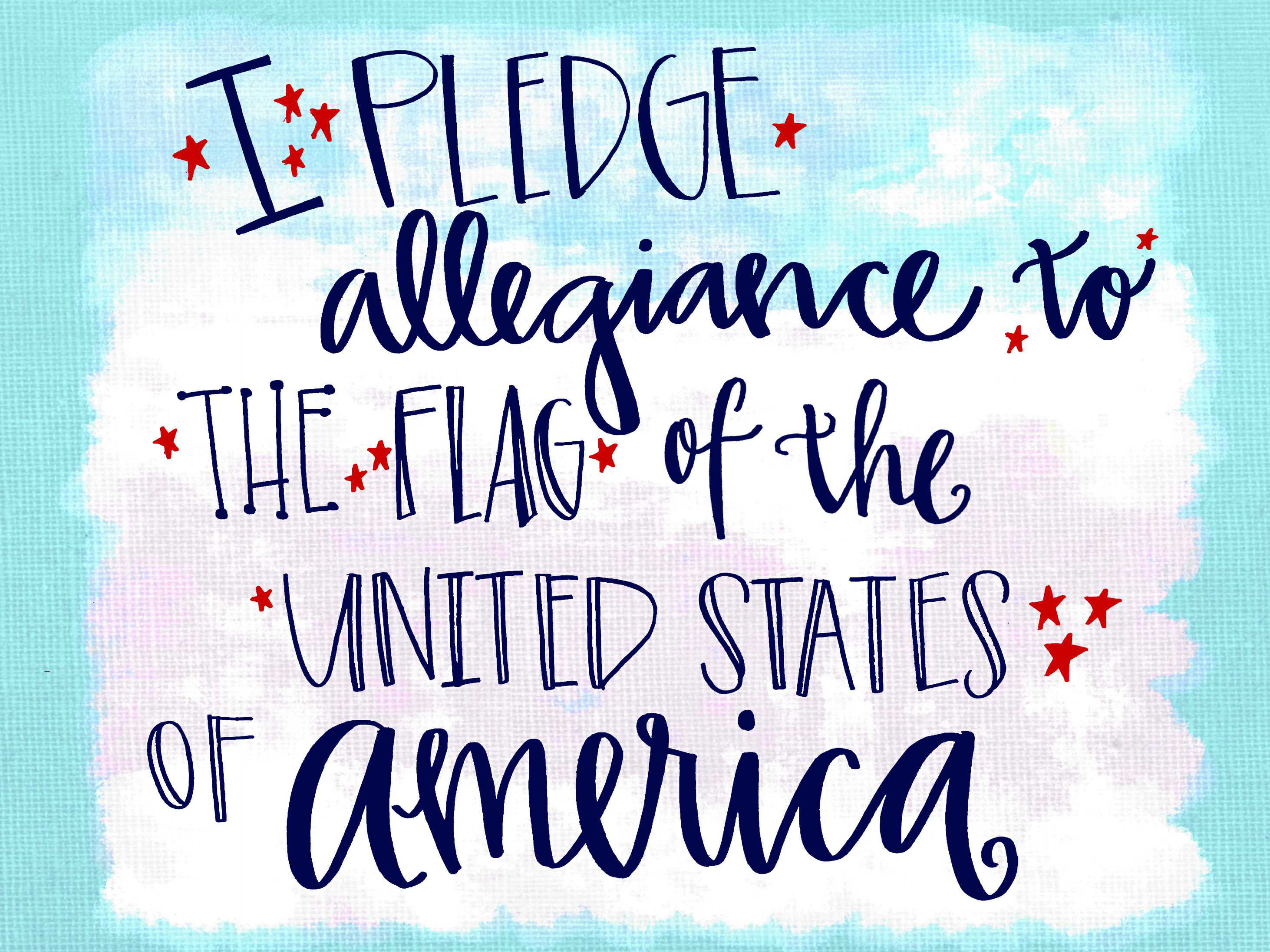 Trinx Pledge Allegiance Script - Wrapped Canvas Print | Wayfair