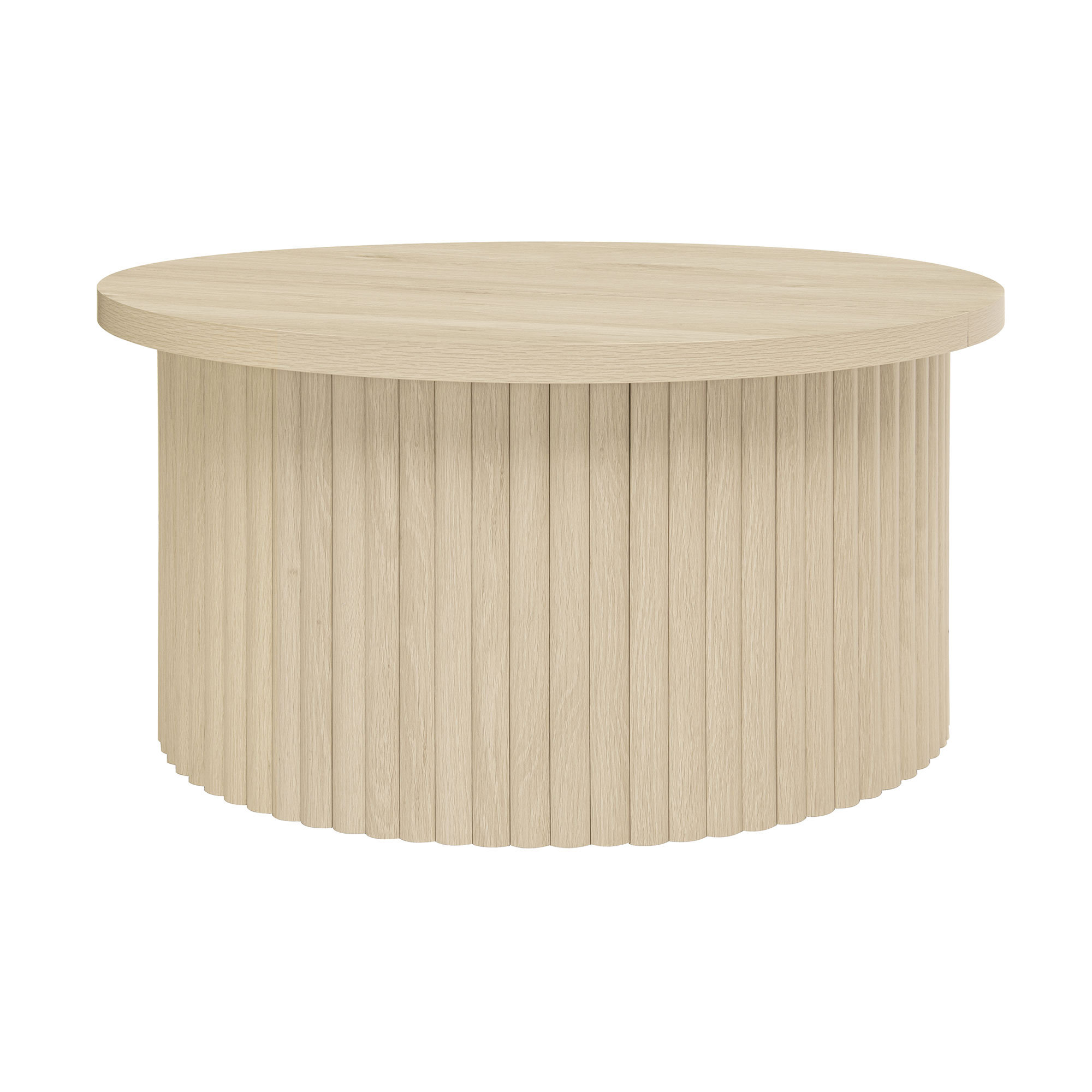 George Oliver Vertical Wood Grain Round Side Table - Mdf Sturdy ...