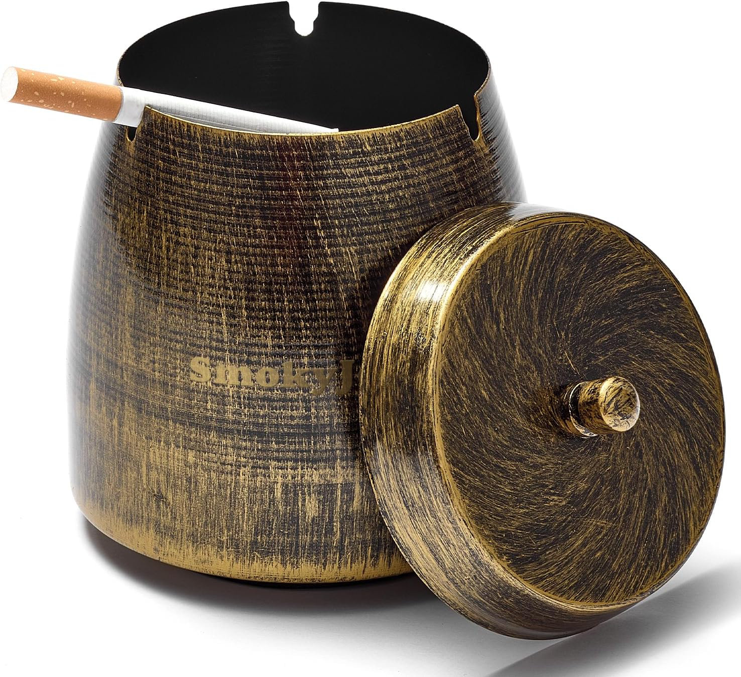 WIZIAT Ashtray With Lid For Outside Patio, Windproof Ash Tray ...
