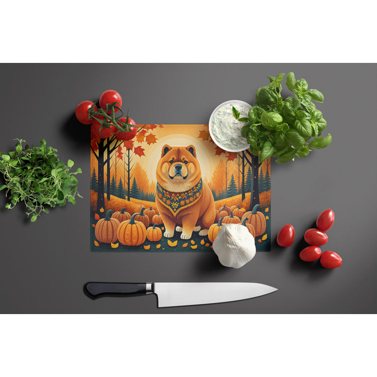 Caroline's Treasures Chow Chow Fall Glass Cutting Board Large - Wayfair ...