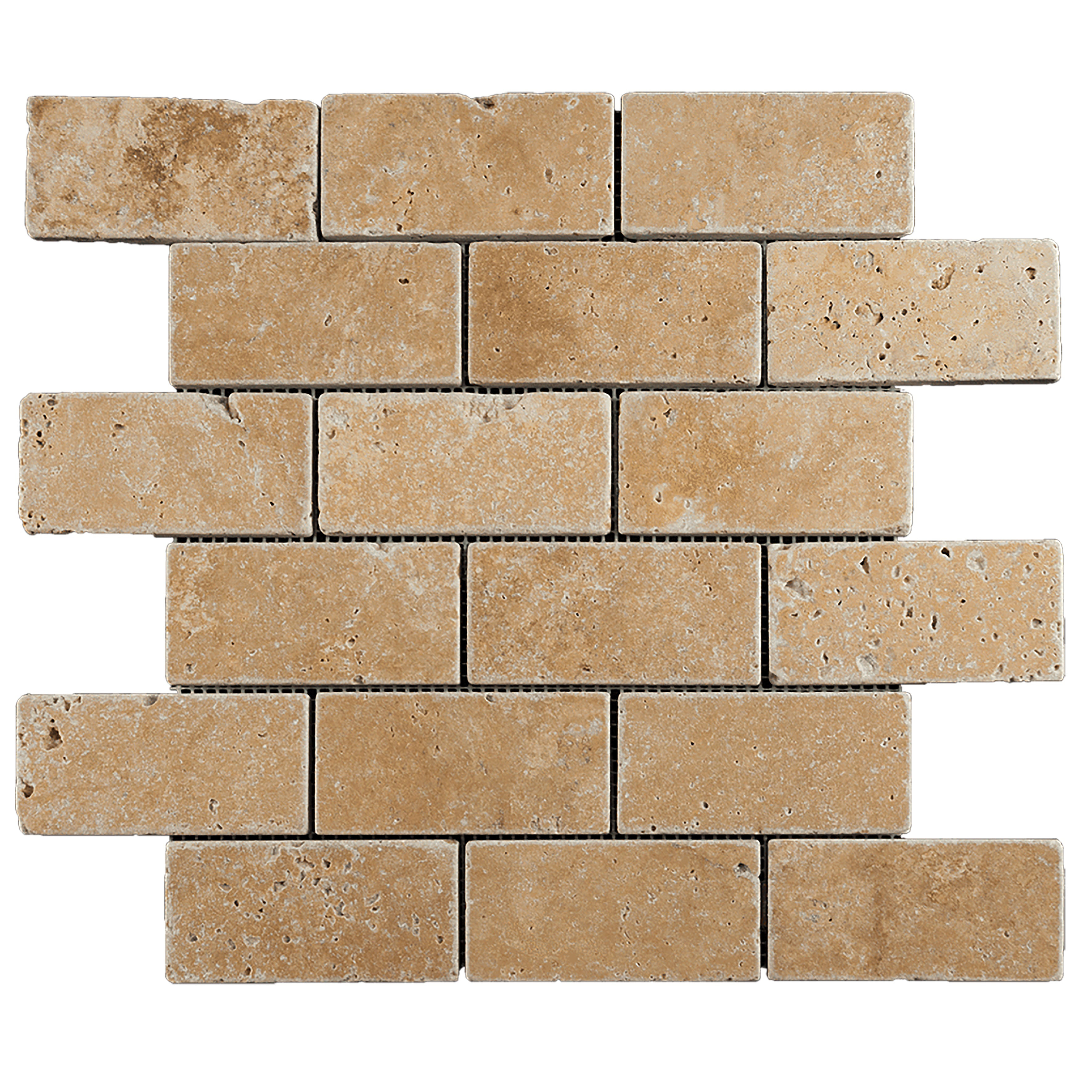 Nesttile Walnut Travertine Tumbled Subway Mosaic Tile 1x2" - Wayfair Canada