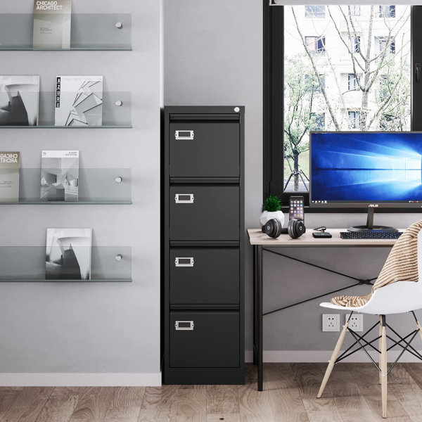 Latitude Run® 4-Drawer Vertical Filing Cabinet & Reviews | Wayfair