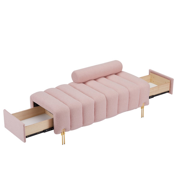 Everly Quinn Jerryl Upholstered Storage Bench With 2 Drawers & Reviews ...