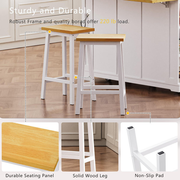 Lark Manor™ Kitchen Island with 2 Bar Stools | Wayfair