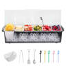 Prep & Savour Chilled Condiment Server 6 Compartment Cold Serving Tray ...