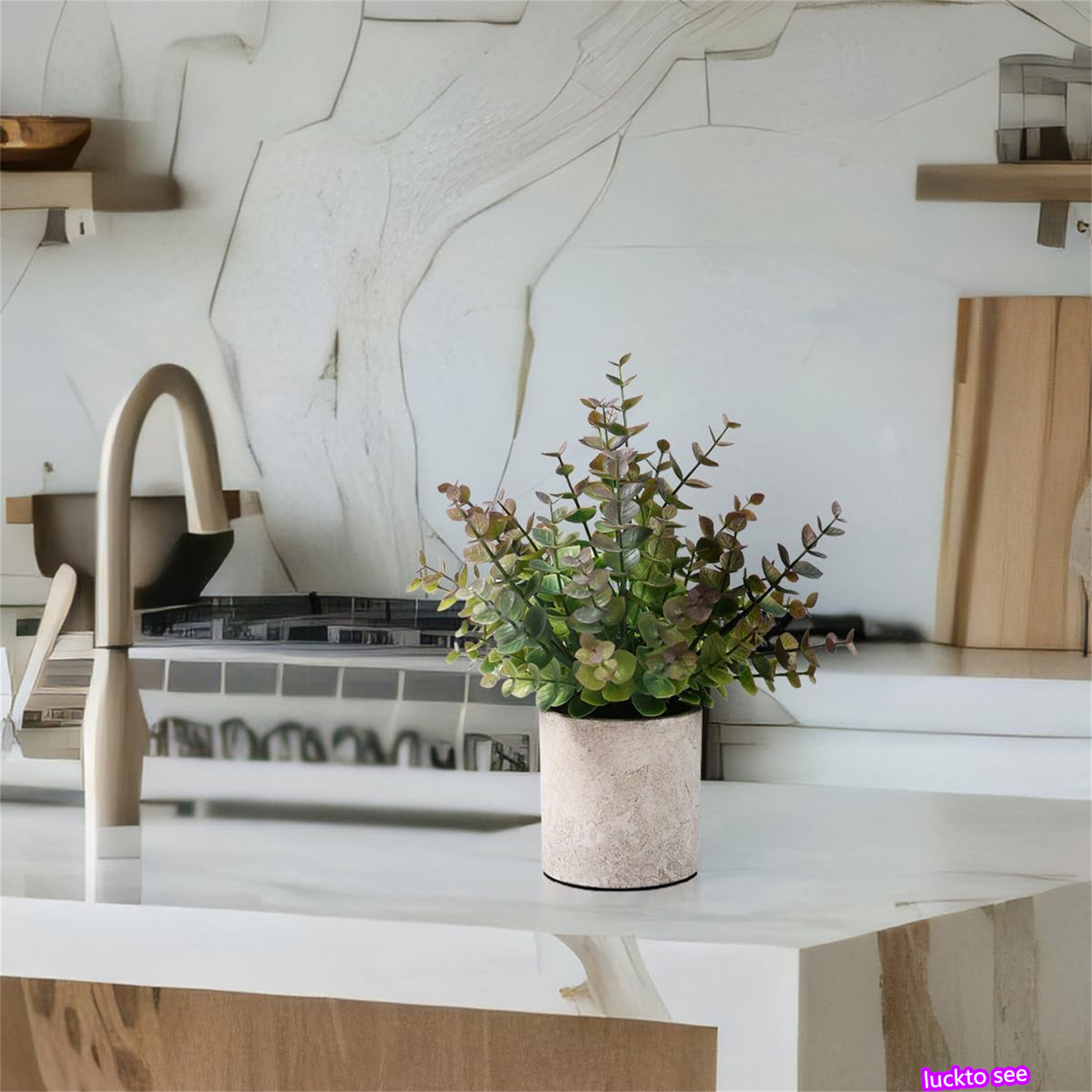 Primrue Artificial Potted Plants for Table Desk Home Bathroom Office ...