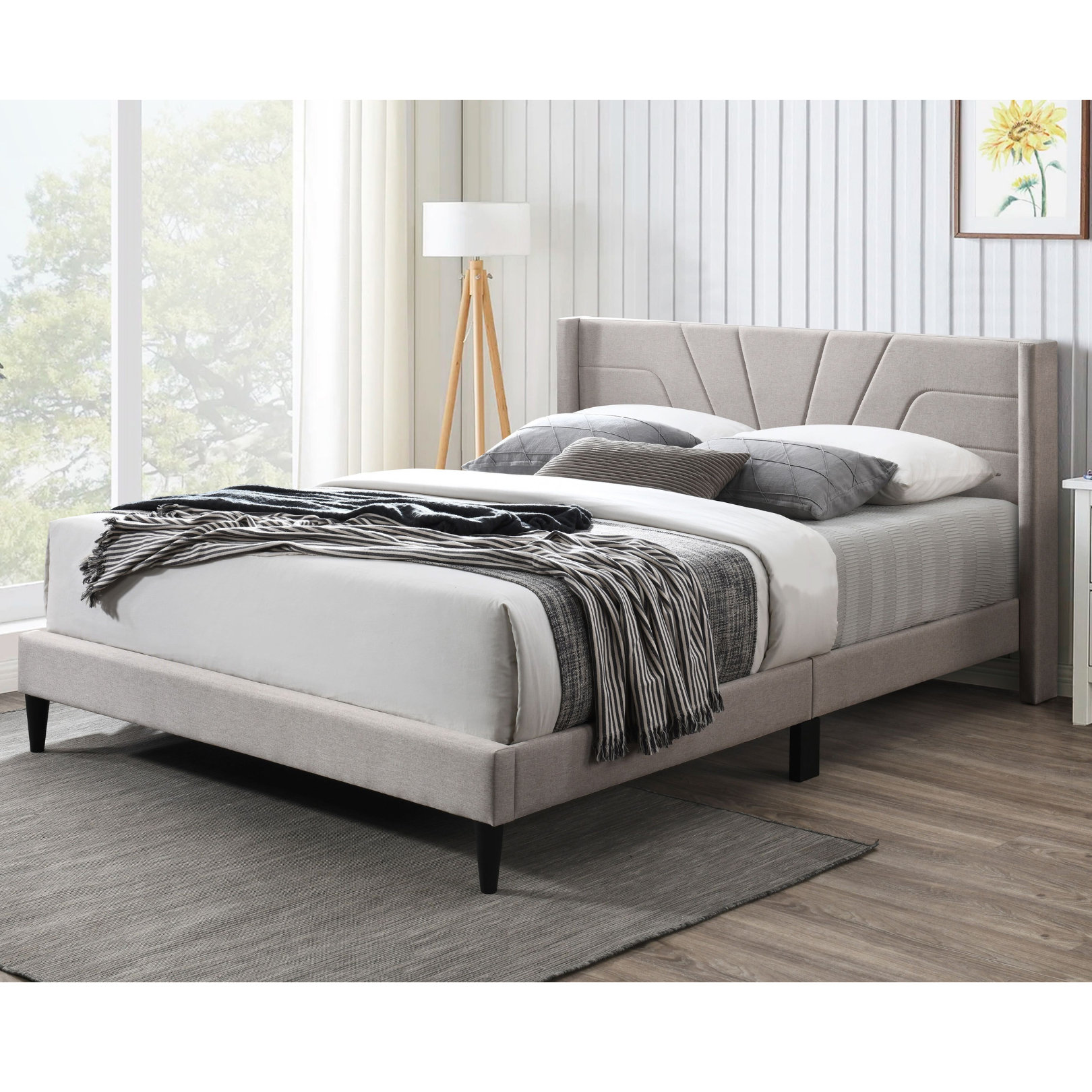 Ebern Designs Upholstered Wingback Bed - Wayfair Canada