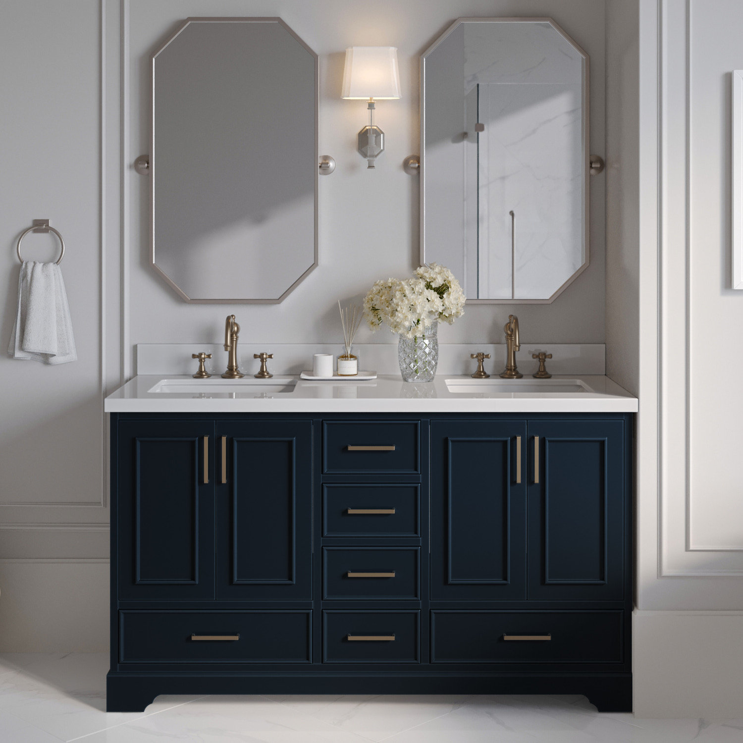 Winston Porter Peightyn 60.75'' Double Bathroom Vanity Base Only | Wayfair