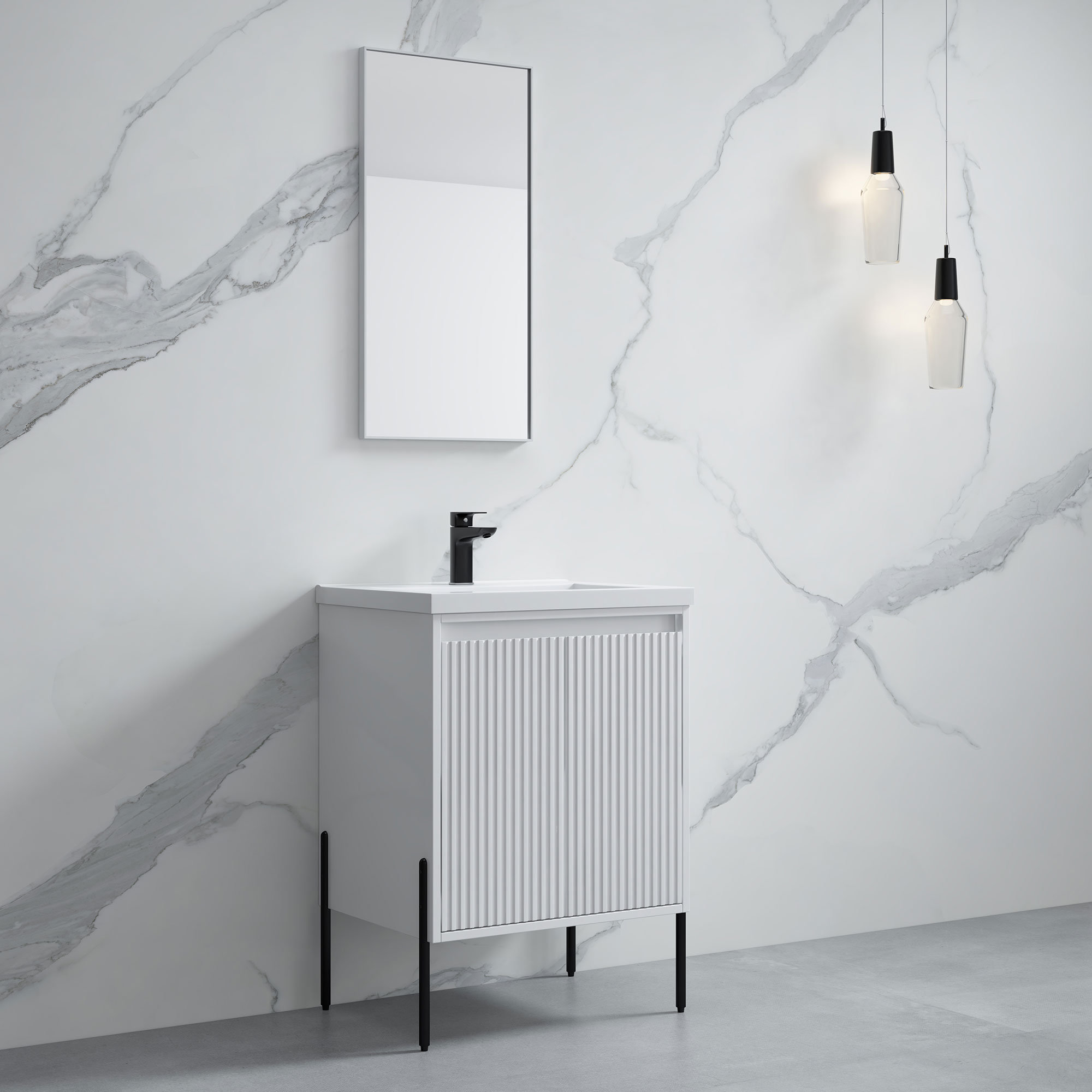 Mercer41 Ensemble de meuble-lavabo simple 24 po Lajerrica - Wayfair Canada