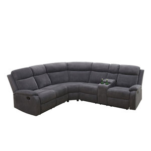 Latitude Run® Lyon 3Pc Gray Corduroy Recliner Sofa Set | Wayfair