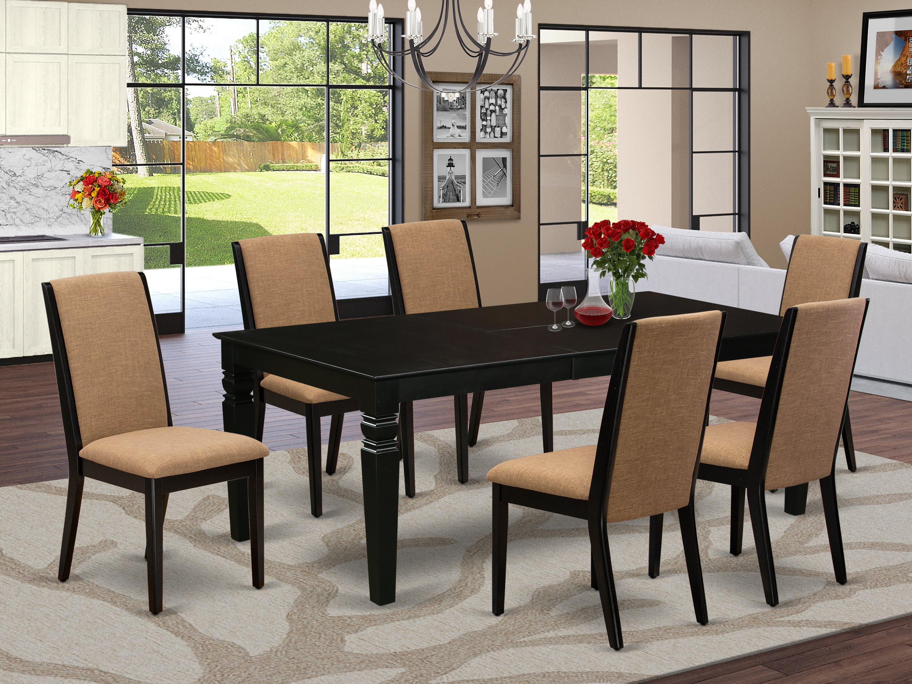 Charlton Home® Valkyries Butterfly Leaf Rubberwood Solid Wood Dining ...