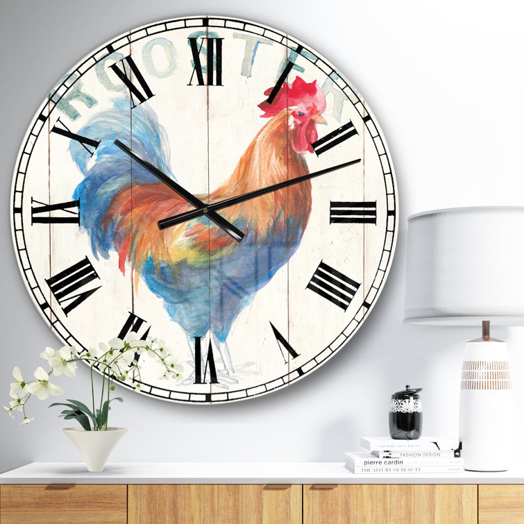The Twillery Co.® Swigart Wood Farm Roaster I - Farmhouse wall clock ...