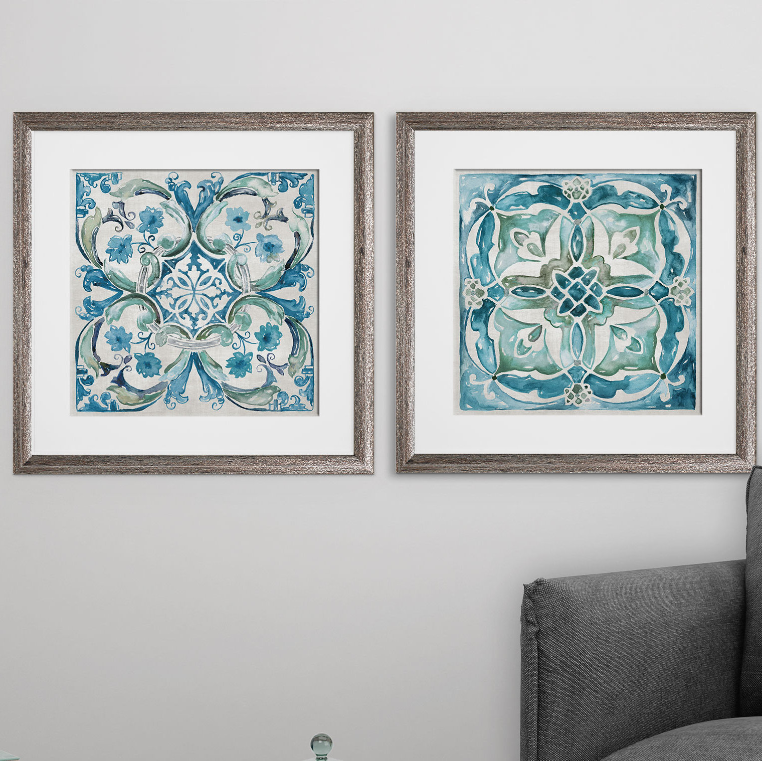 Darby Home Co 'Caribbean Tile' 2 Piece Framed Print Set & Reviews ...