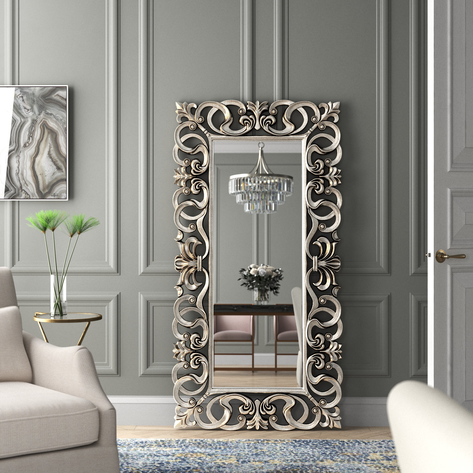 Willa Arlo™ Interiors Milbourn Traditional Rectangle Accent Mirror ...