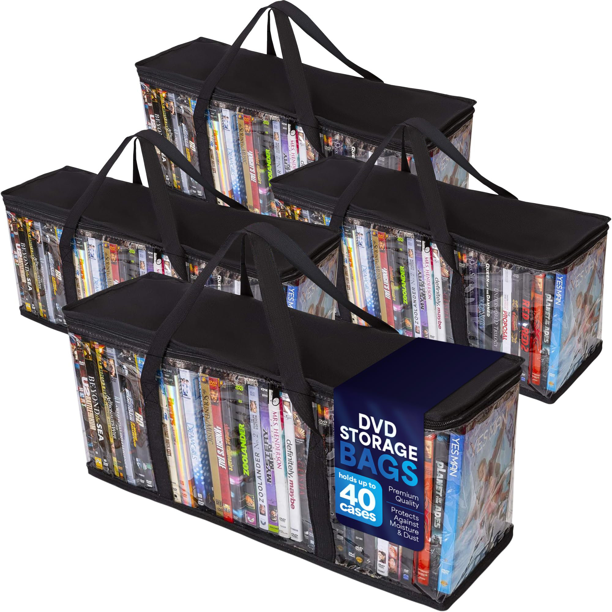 Rebrilliant Premium Quality Home DVD Storage Bags (4-Pack) Holds 160 ...