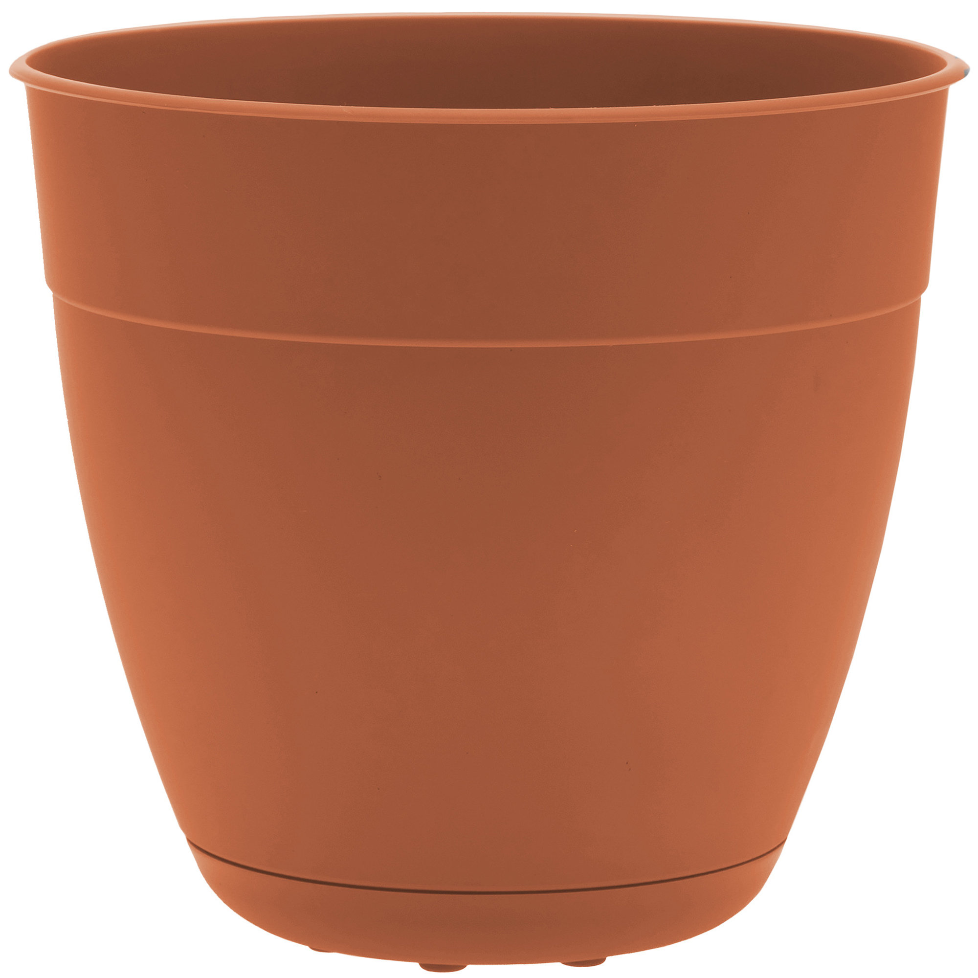 Ebern Designs Dayton Planter With Saucer: 12" - Black | Wayfair