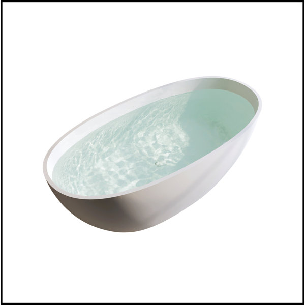 Delight Glass 59'' Solid Surface Matte Tub | Wayfair