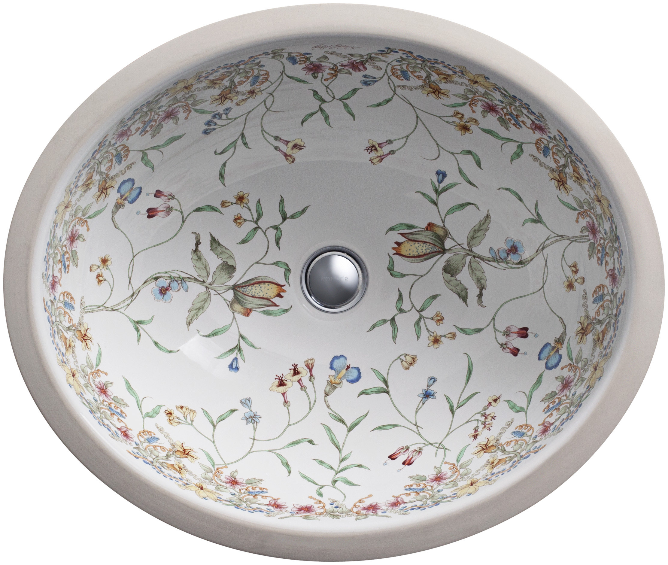 Kohler English Trellis Vitreous China Oval Undermount Bathroom Sink ...