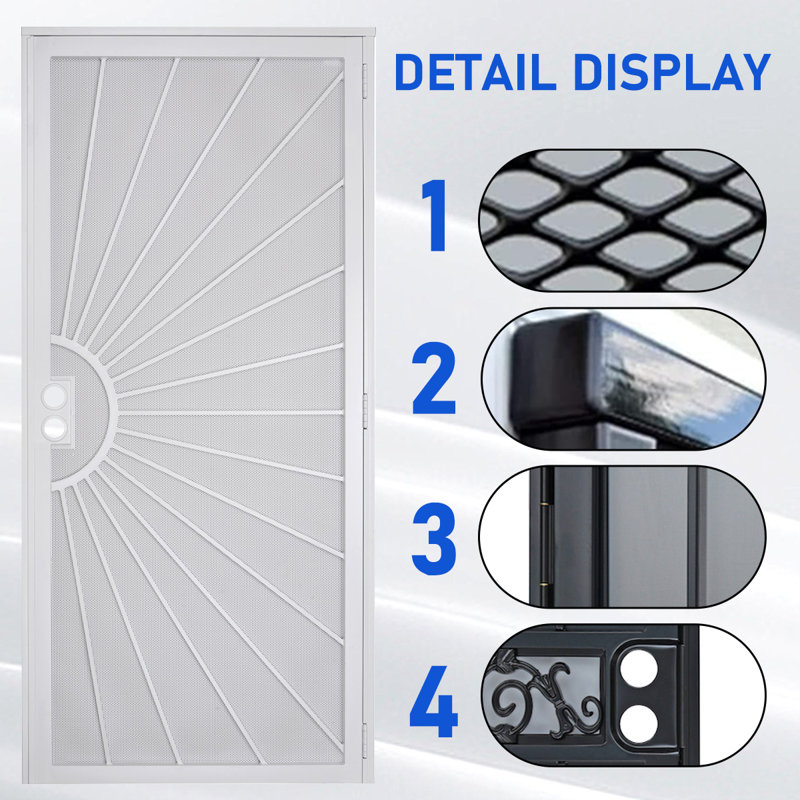 Grisham 36'' x 80'' Steel Security Screen Doors | Wayfair