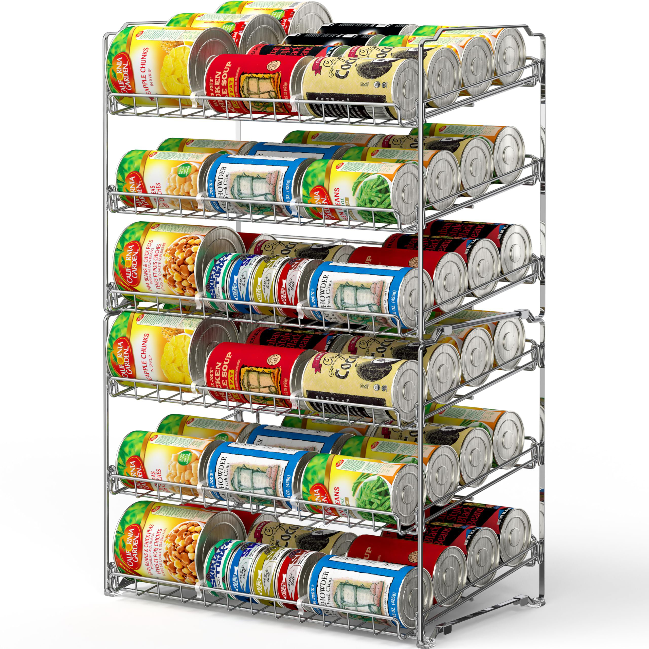 Prep & Savour Stackable Can Rack Organizer, 6-Tier Adjustable Pantry ...