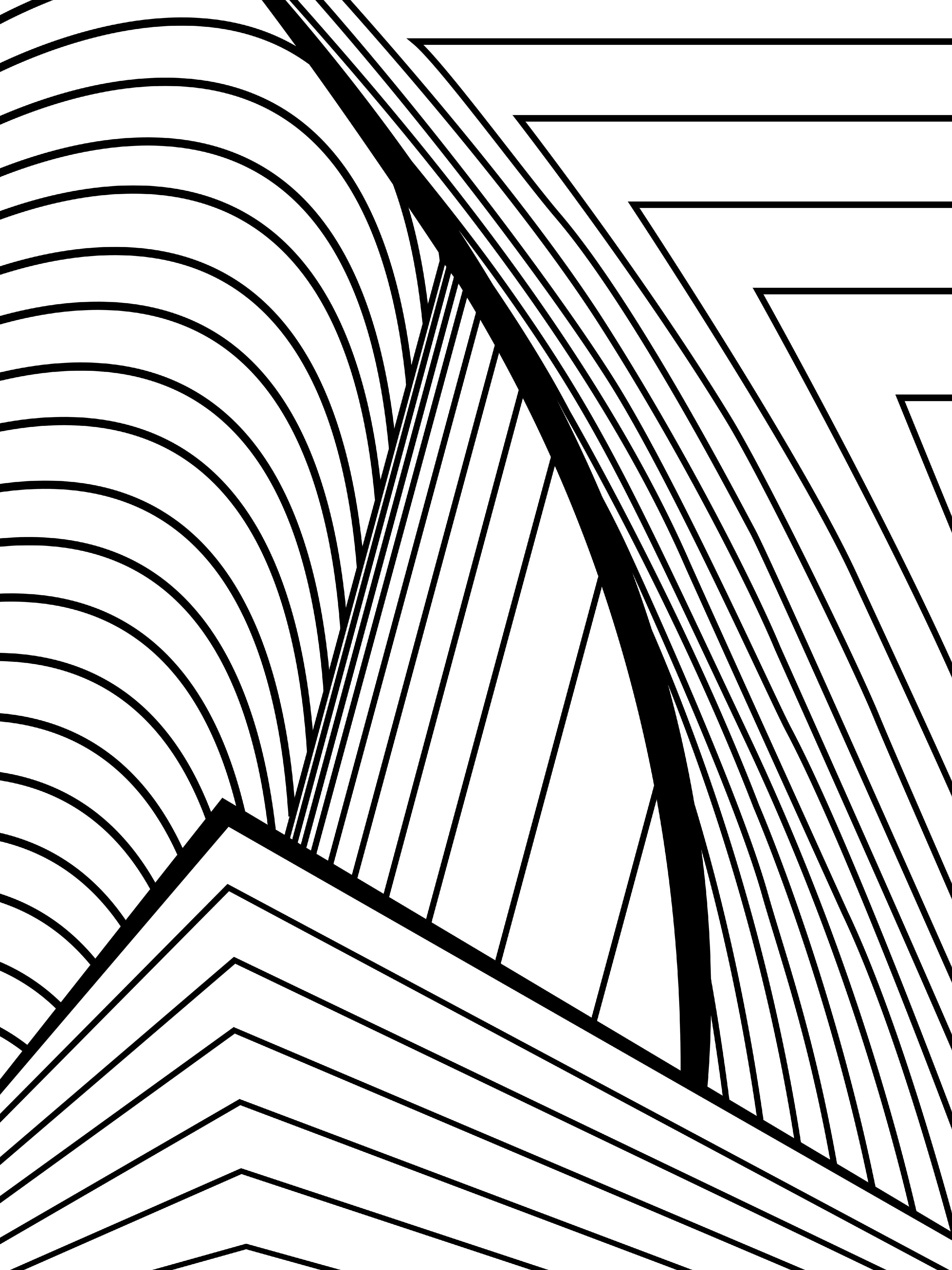 Orren Ellis Geometric Perspective Lines - Wrapped Canvas Print | Wayfair