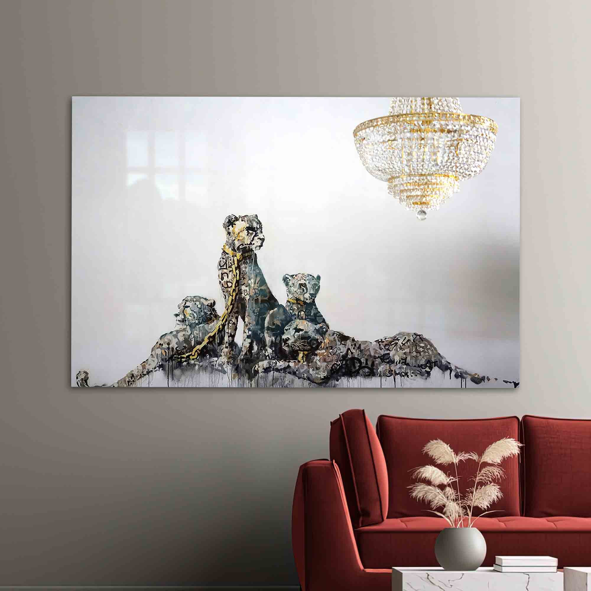 Rosdorf Park Abstract Leopard Inspired Banksy Wall Art Crafted From ...