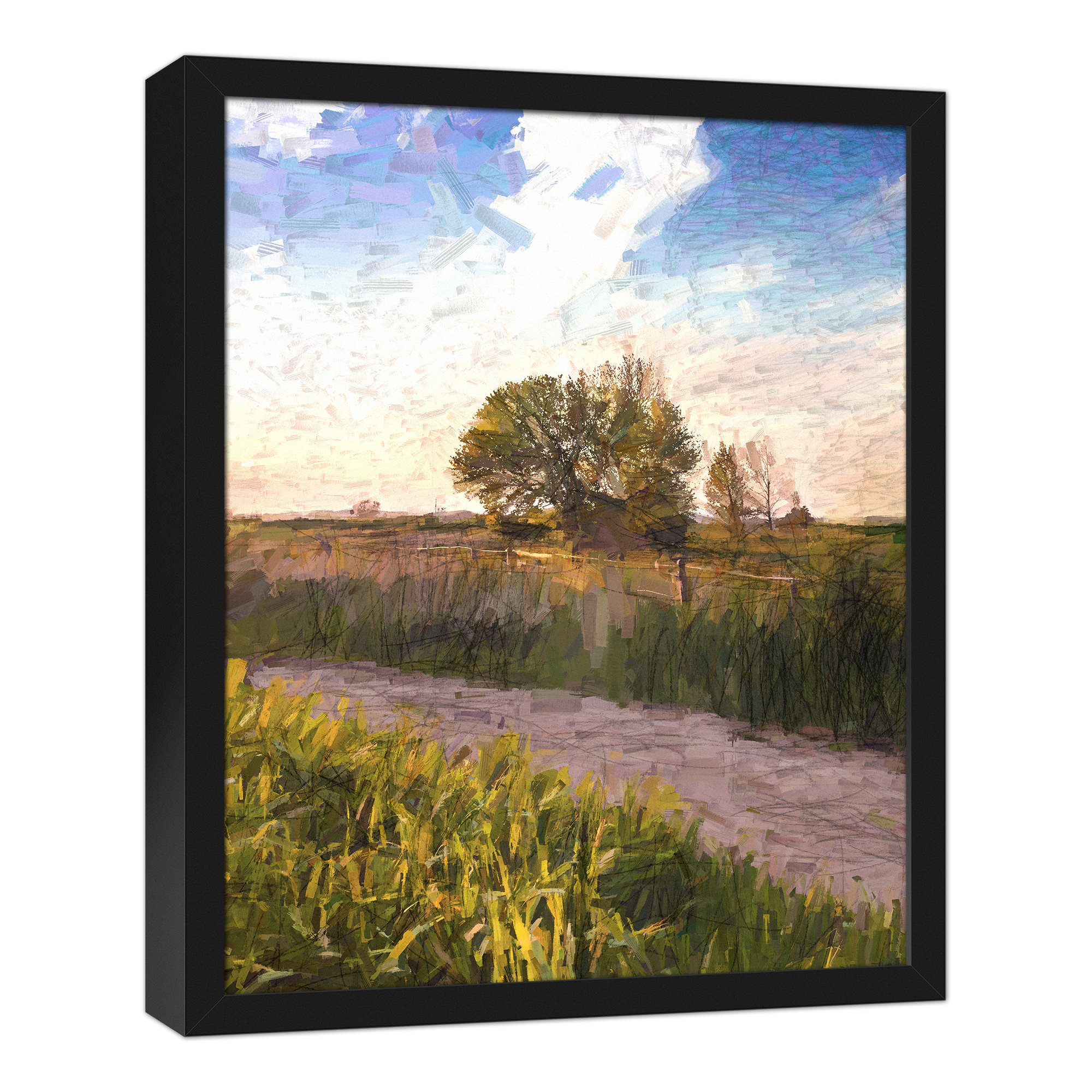 Winston Porter Green Path Lone Tree Framed Print On Canvas - Wayfair Canada