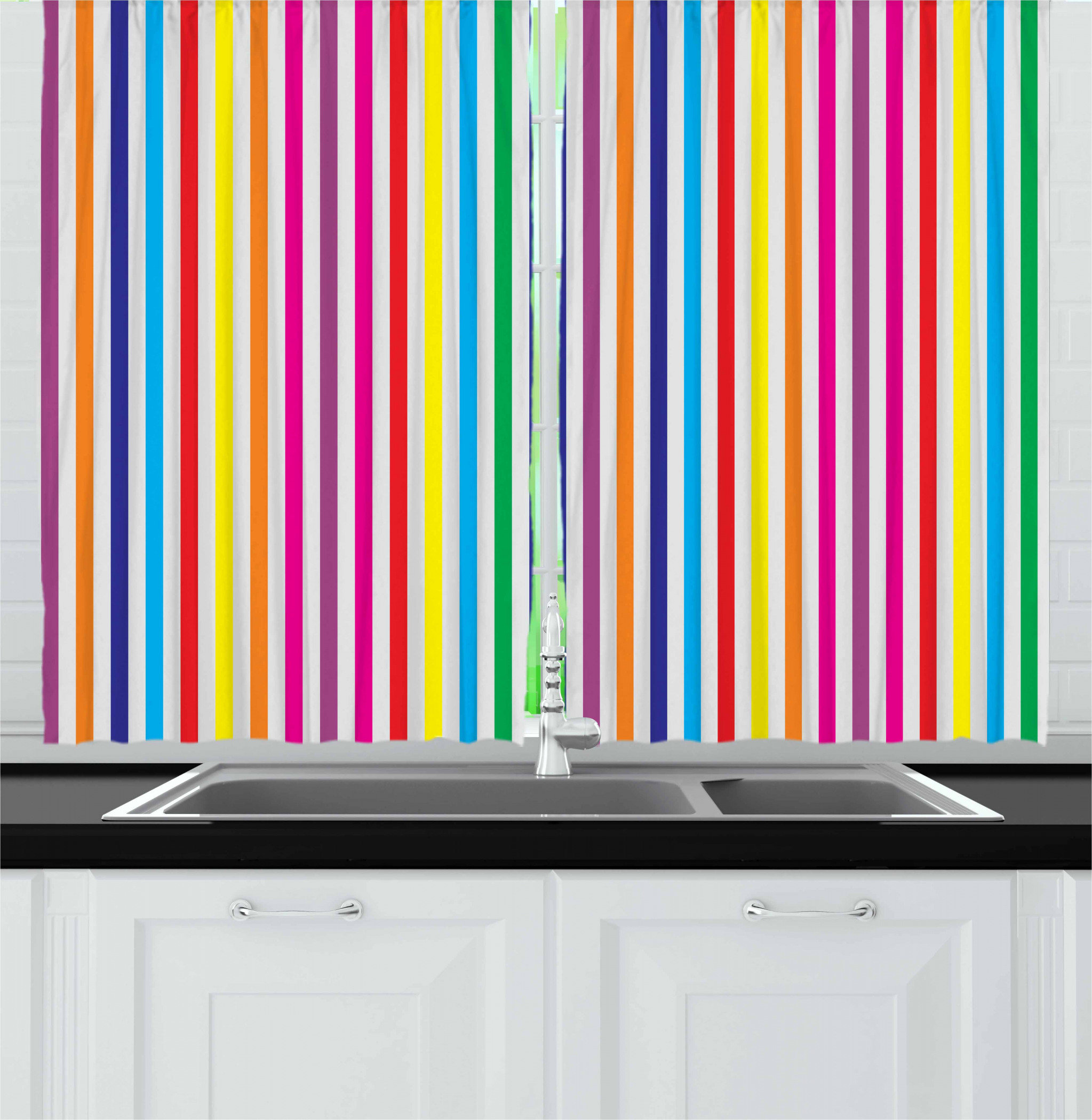 East Urban Home Colorful Kitchen Curtain | Wayfair