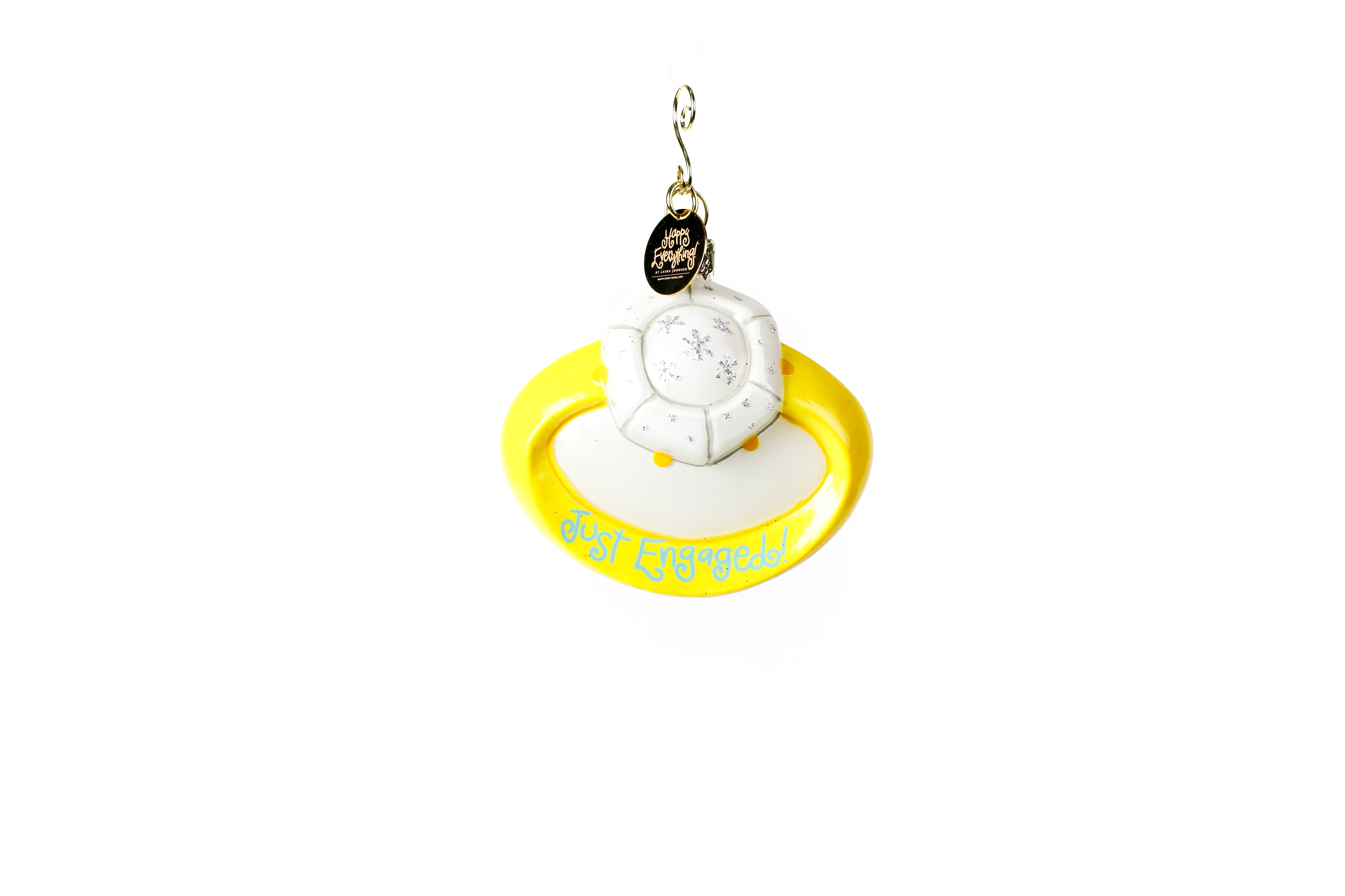 Happy Everything! Just Engaged Ring Hanging Figurine Ornament | Wayfair