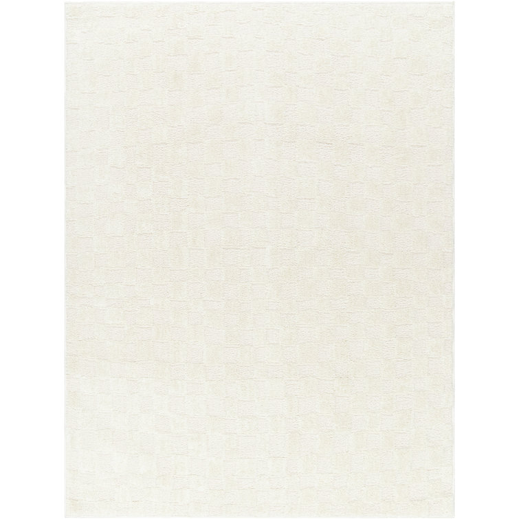 Hokku Designs Aalisha Machine Woven Polyester Area Rug in Cream/Beige ...