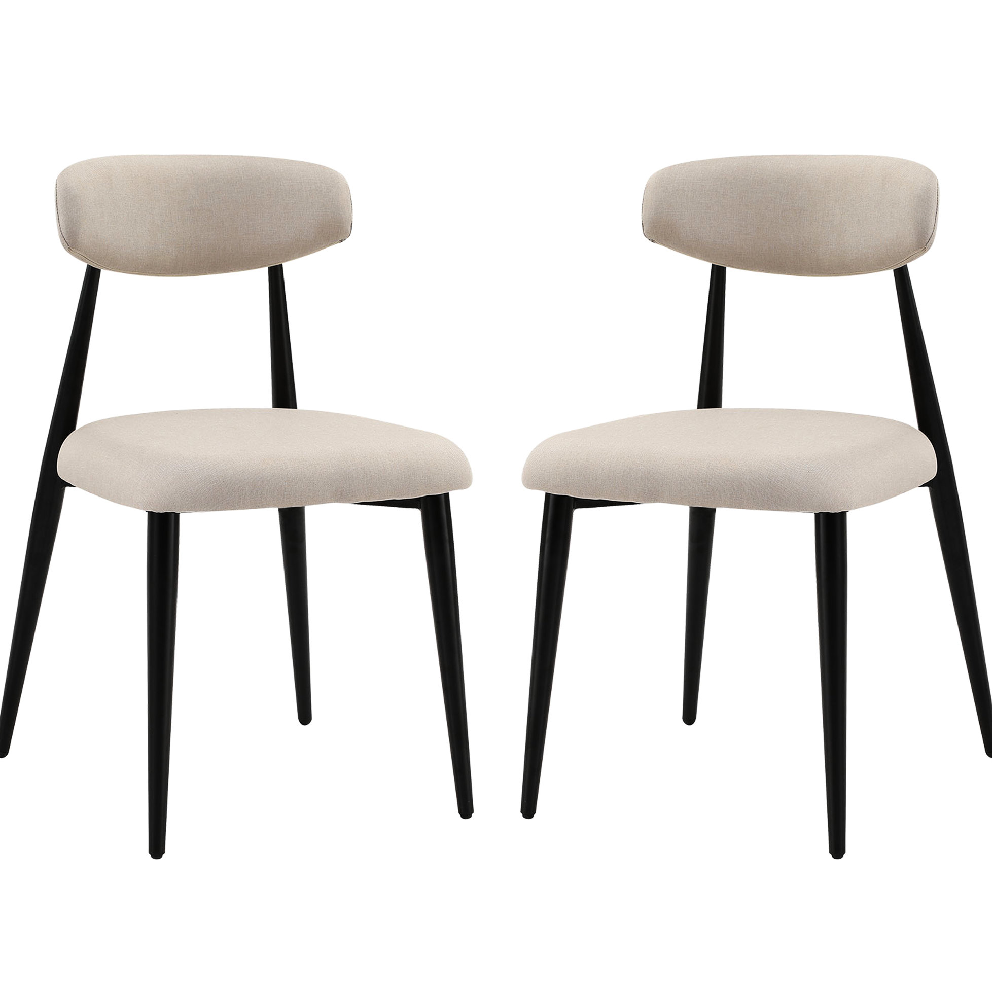 Corrigan Studio Grey Curved Dining Chairs (2pcs), Fluffy Seat Cushion ...