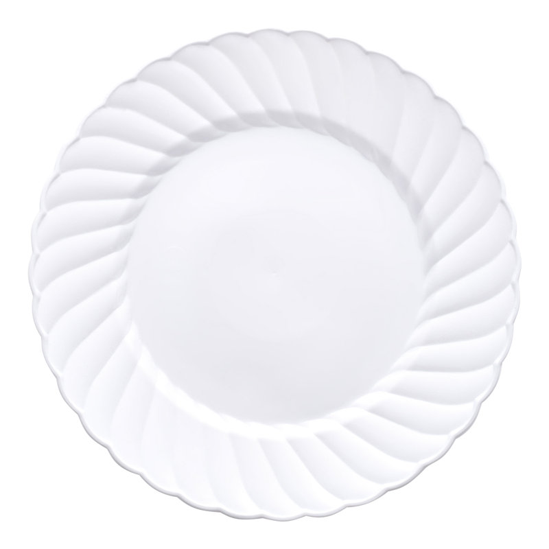 Smarty Had a Party White Flair Plastic Buffet Plates (9") | Wayfair