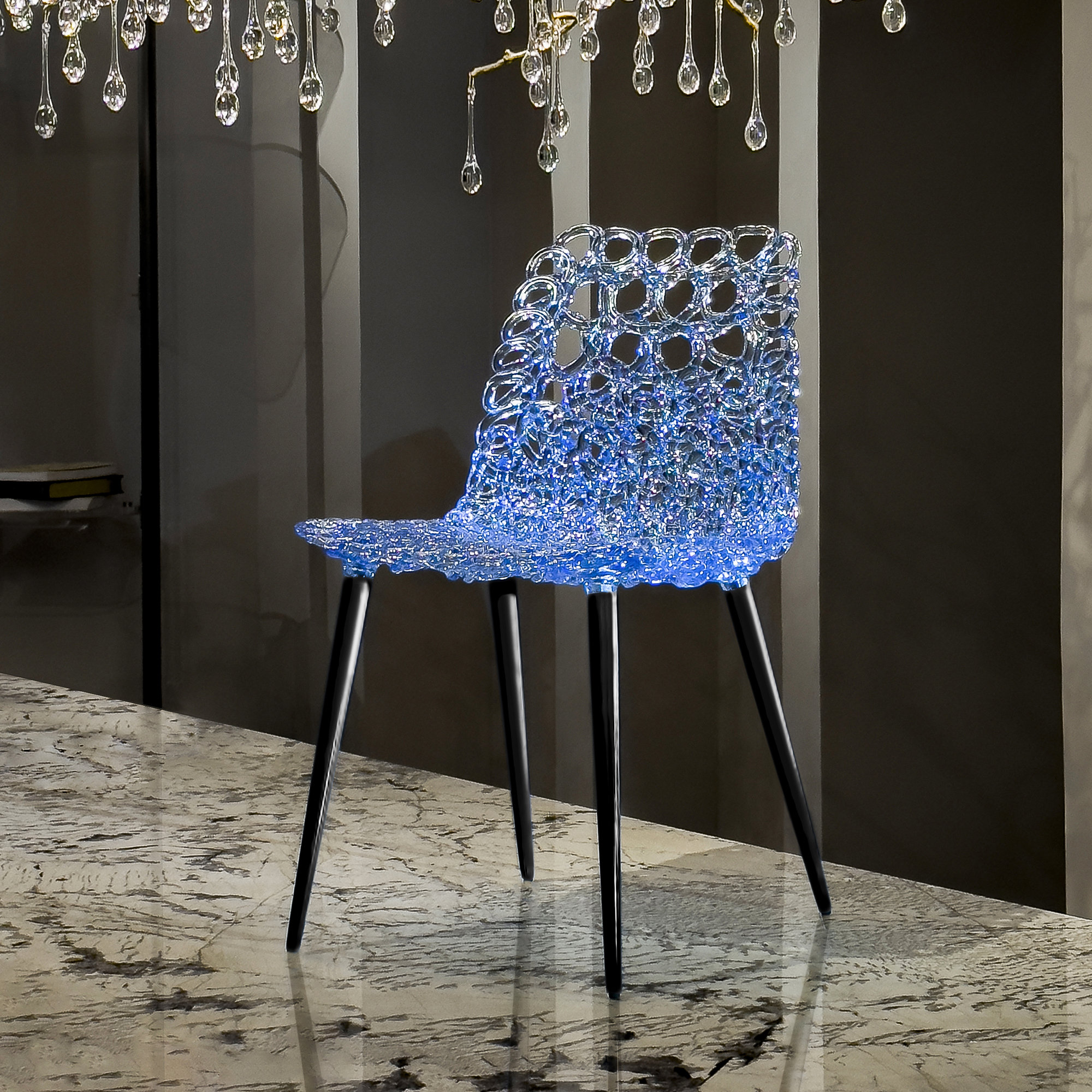 Orren Ellis Durable Polycarbonate Chair Luxury Dining Chair for Indoor ...