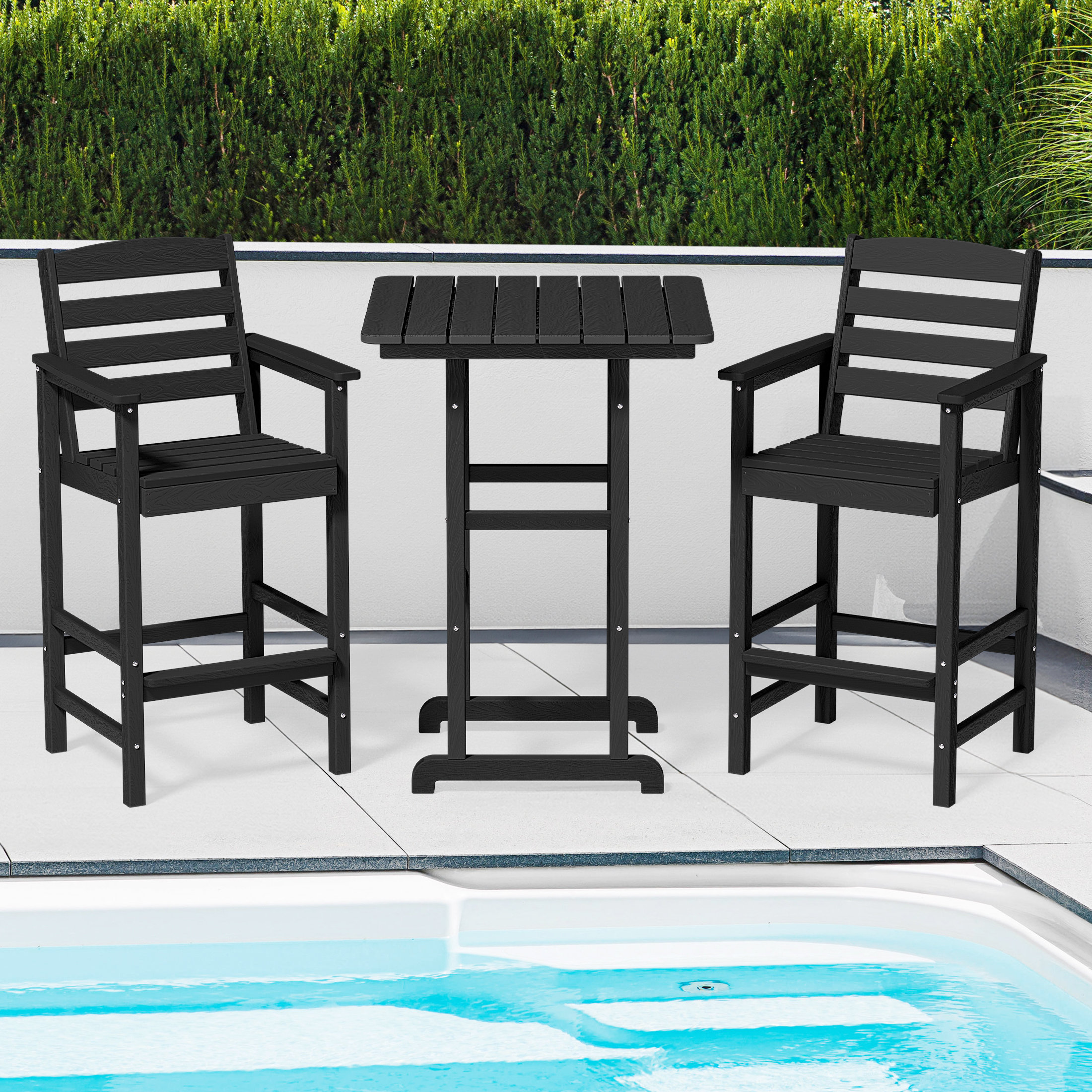 Winston Porter Dalson 3 Piece Seating Group Outdoor Bar Set & Reviews ...