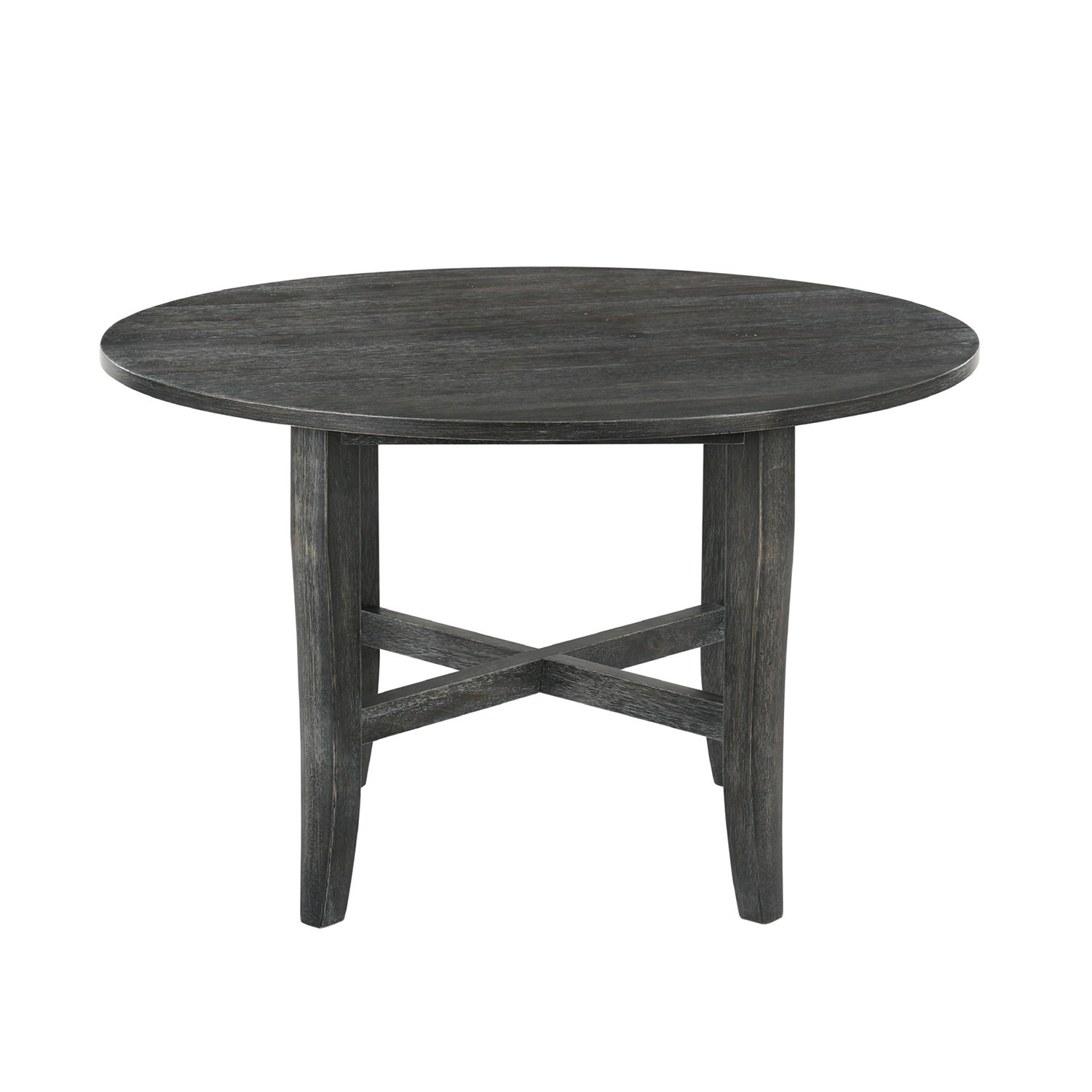 Gracie Oaks Round Wooden Dining Table In Rustic Grey Finish - Wayfair ...