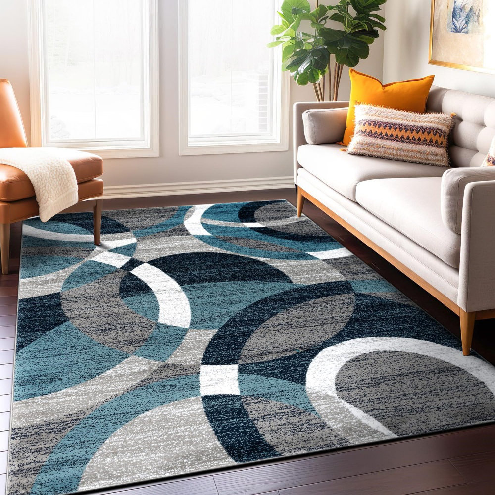 Orren Ellis Modern abstract circular area Rug - Wayfair Canada