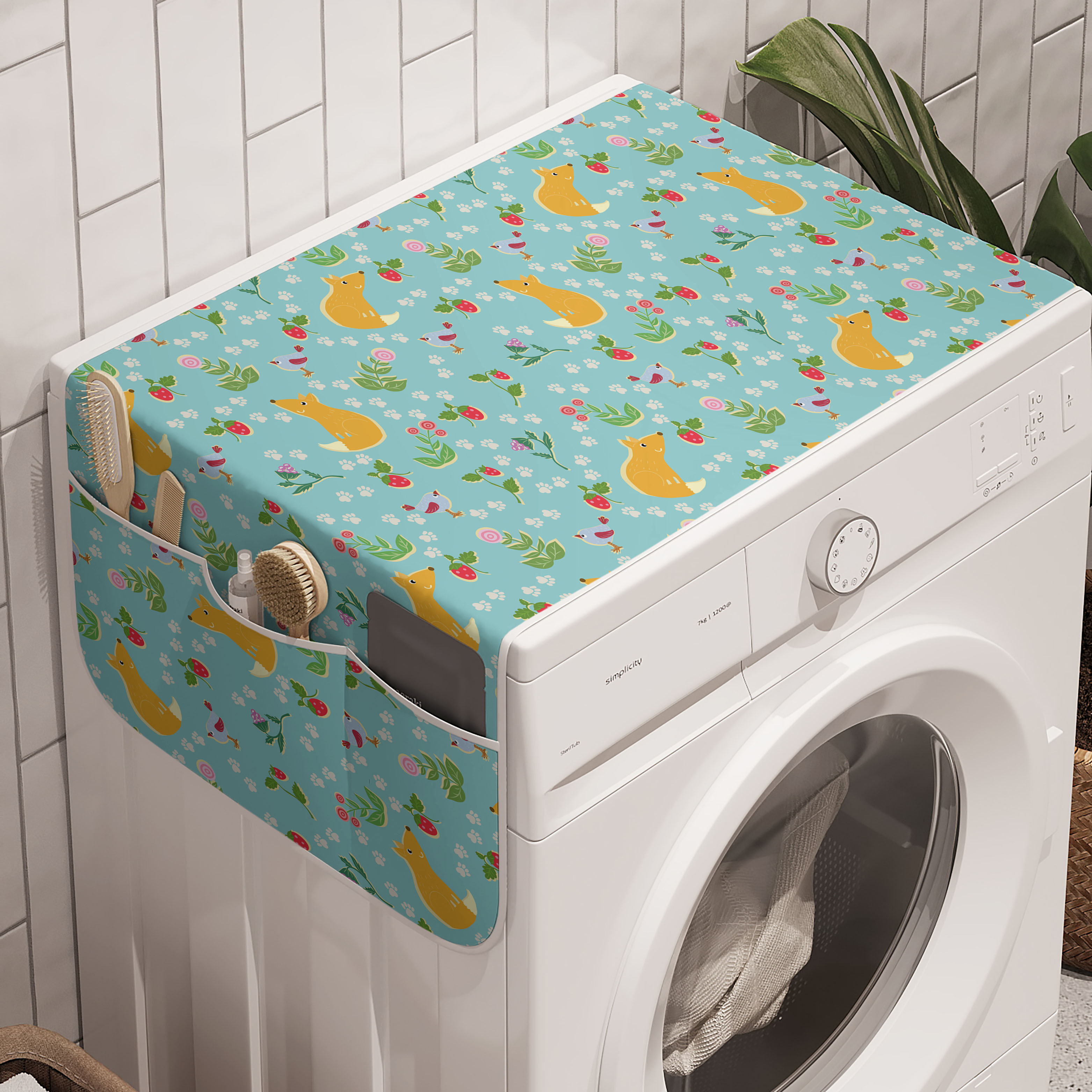 East Urban Home Fox Washing Machine Organizer Pack of 2 47" x 18.5 ...