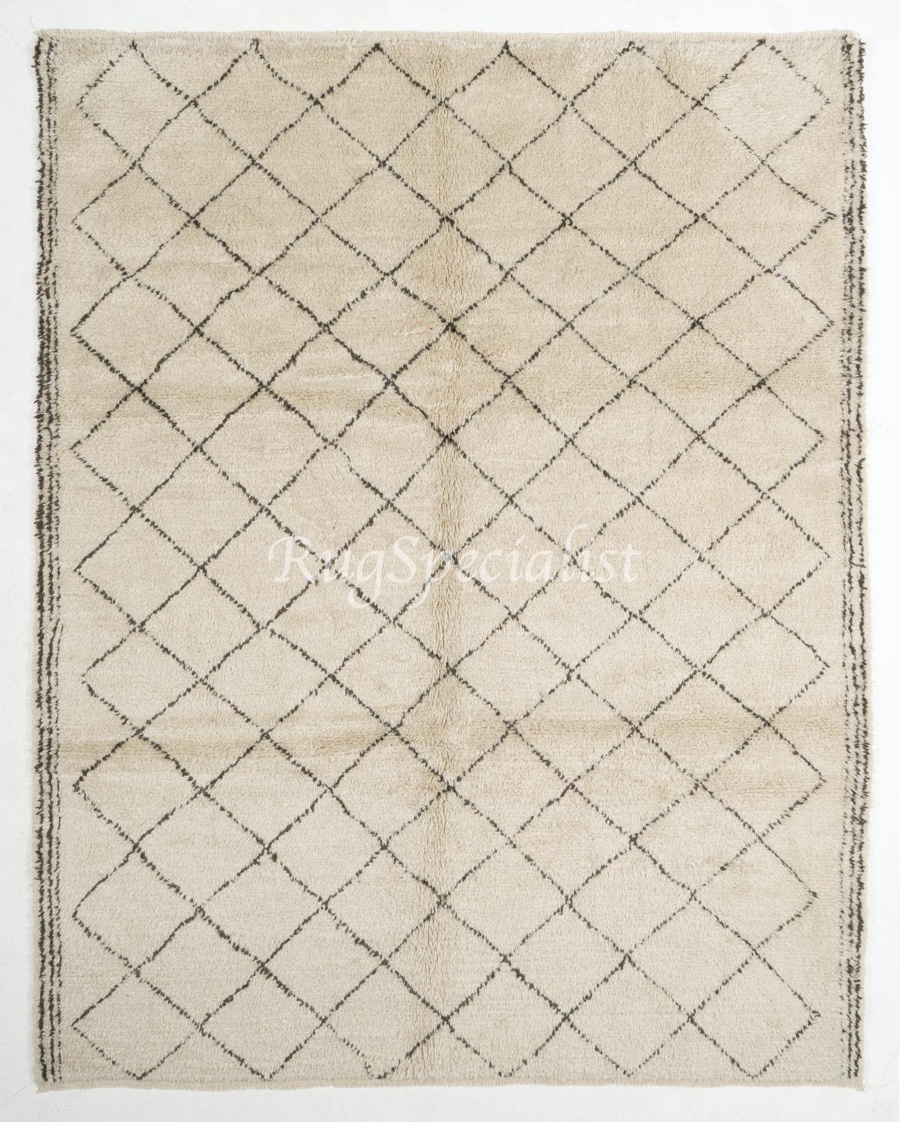 RugSpecialist Modern Moroccan Handmade Tulu Rug, 100% Natural Wool ...