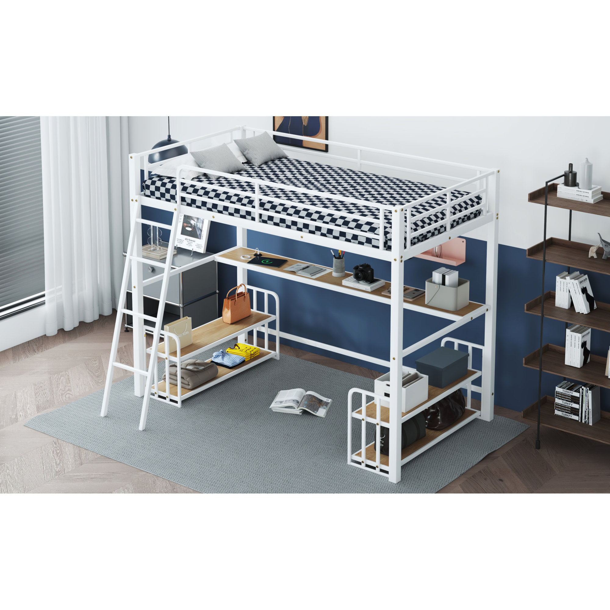 Mason & Marbles Smart twin loft bed: multifunctional design with desk ...