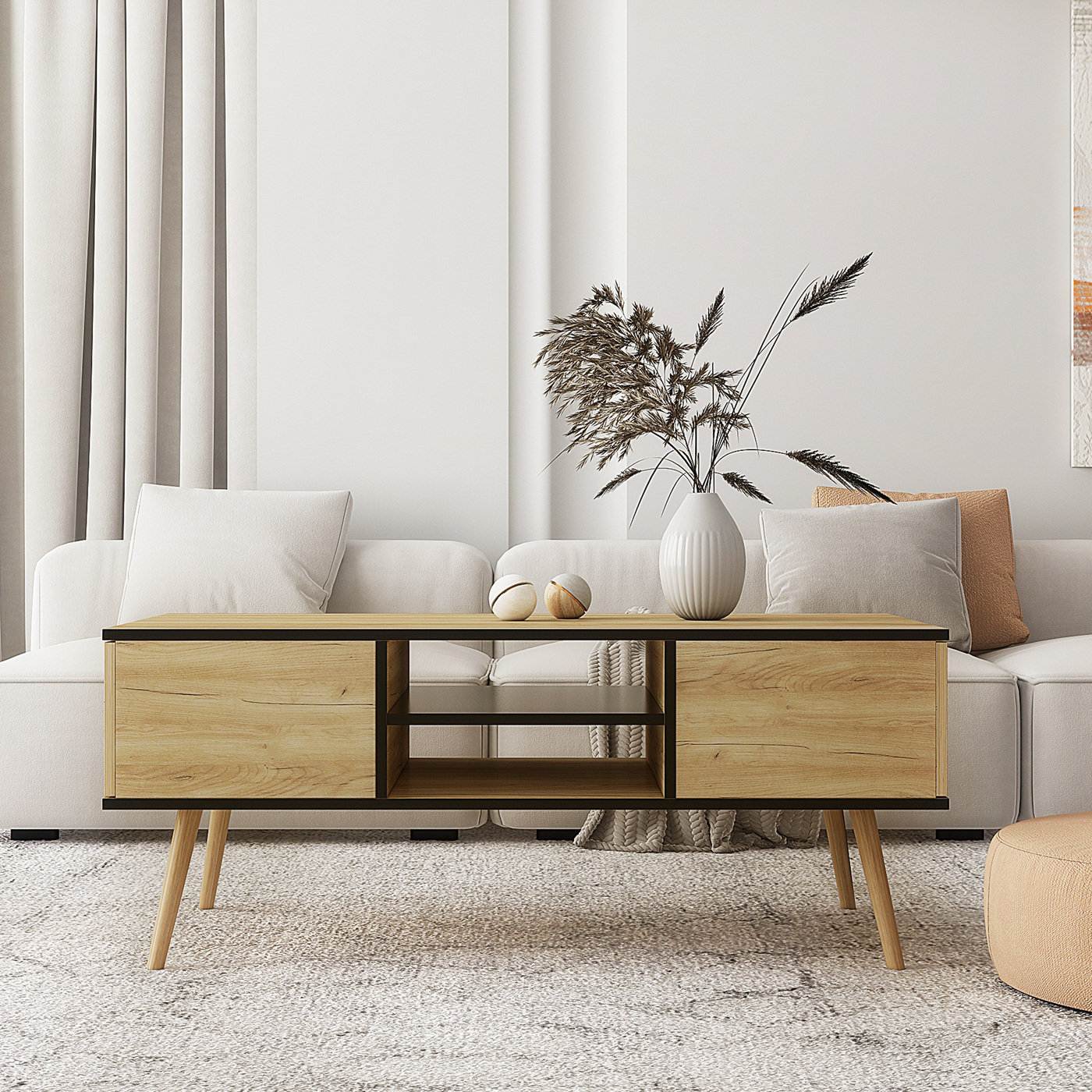 Millwood Pines Solid Wood Legscoffee Table Computer Table Accent ...