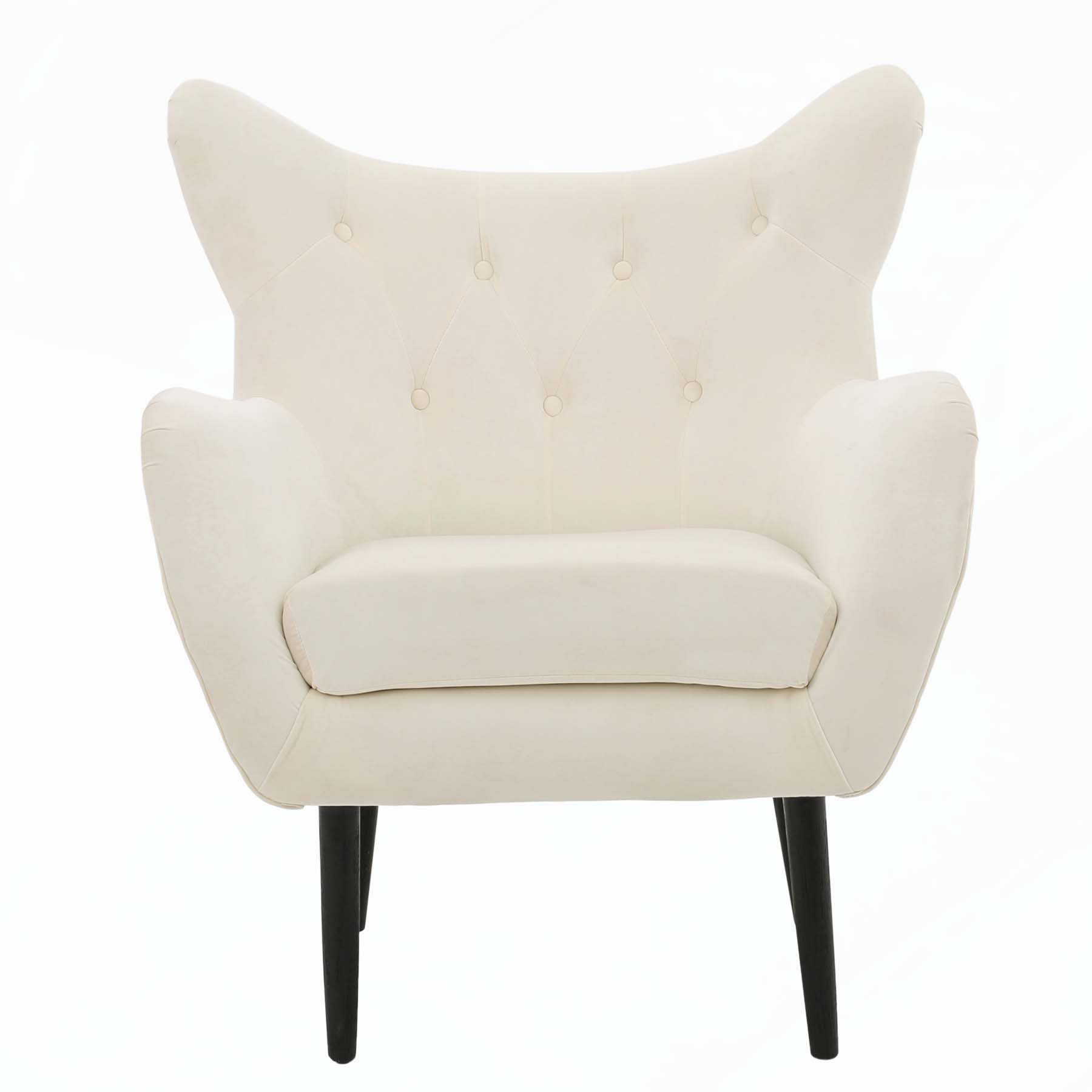Winston Porter Charming Velvet Arm Chair with Graceful Wingback Design ...