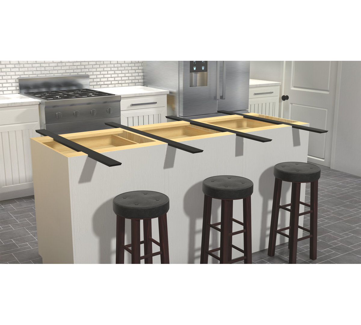 The Original Granite Bracket The Original Double-sided Island Aluminum ...